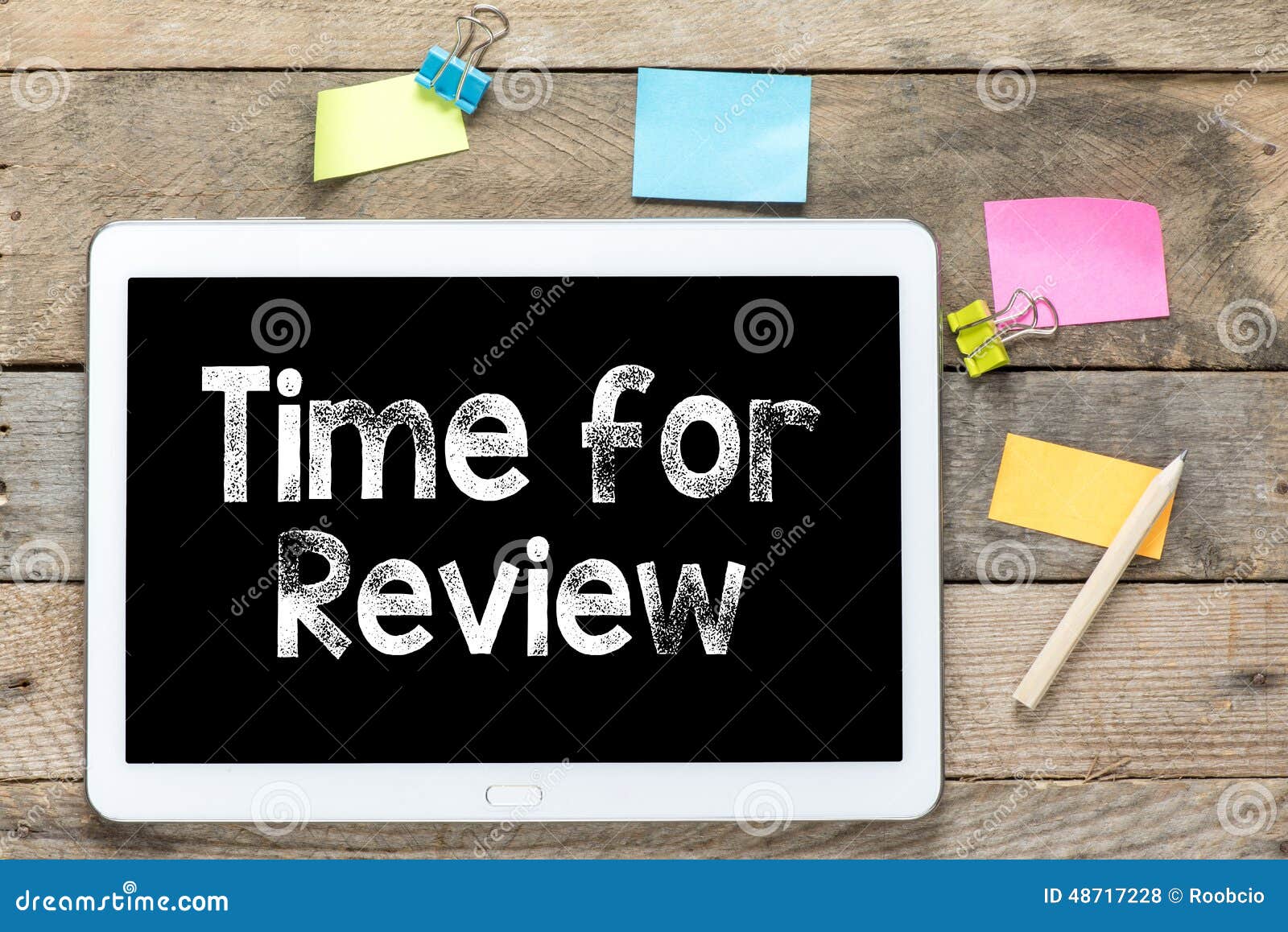 Time for Review on Tablet Computer Stock Photo - Image of services ...