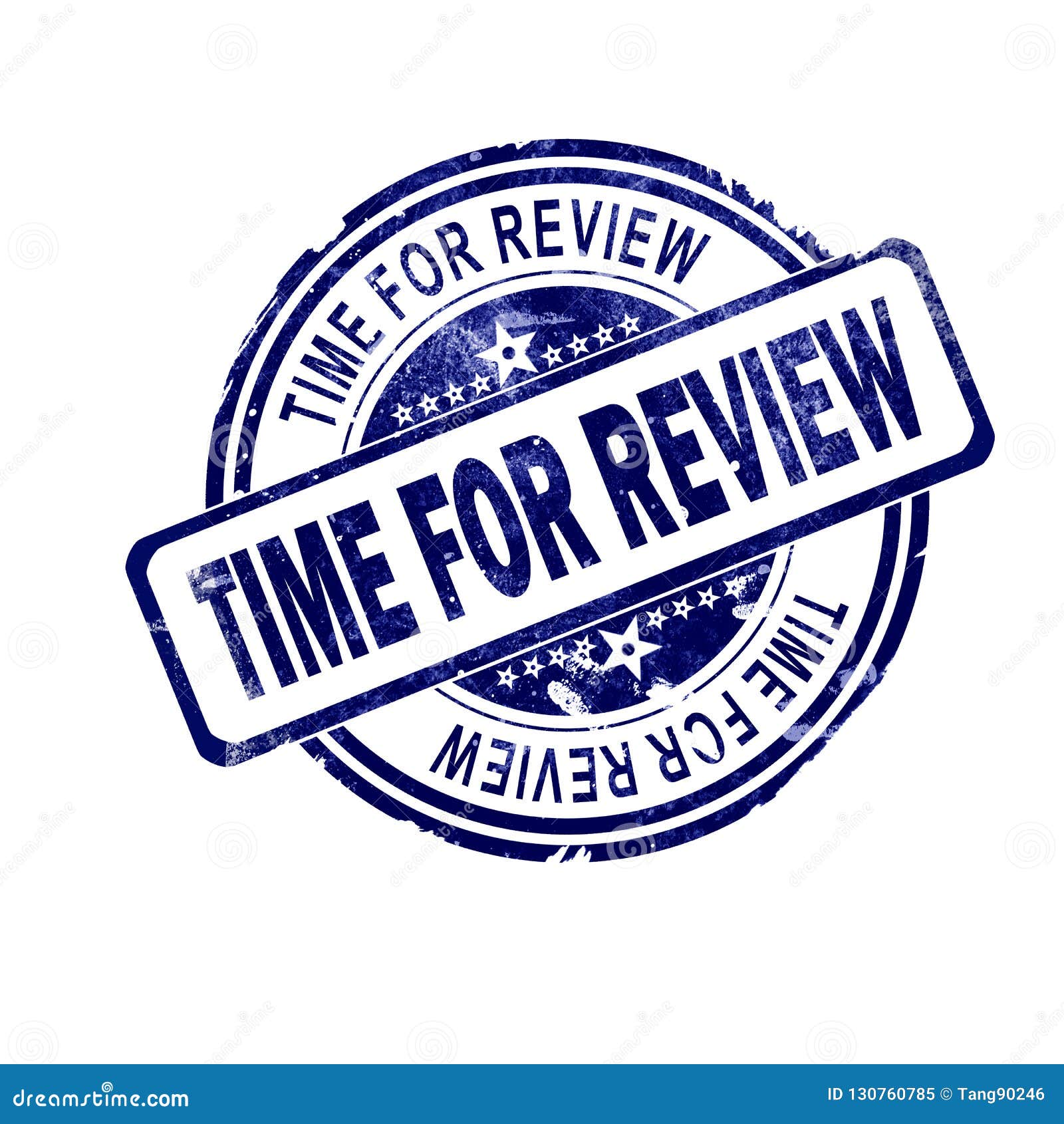 Time for Review Word with Blue Round Stamp Stock Illustration ...