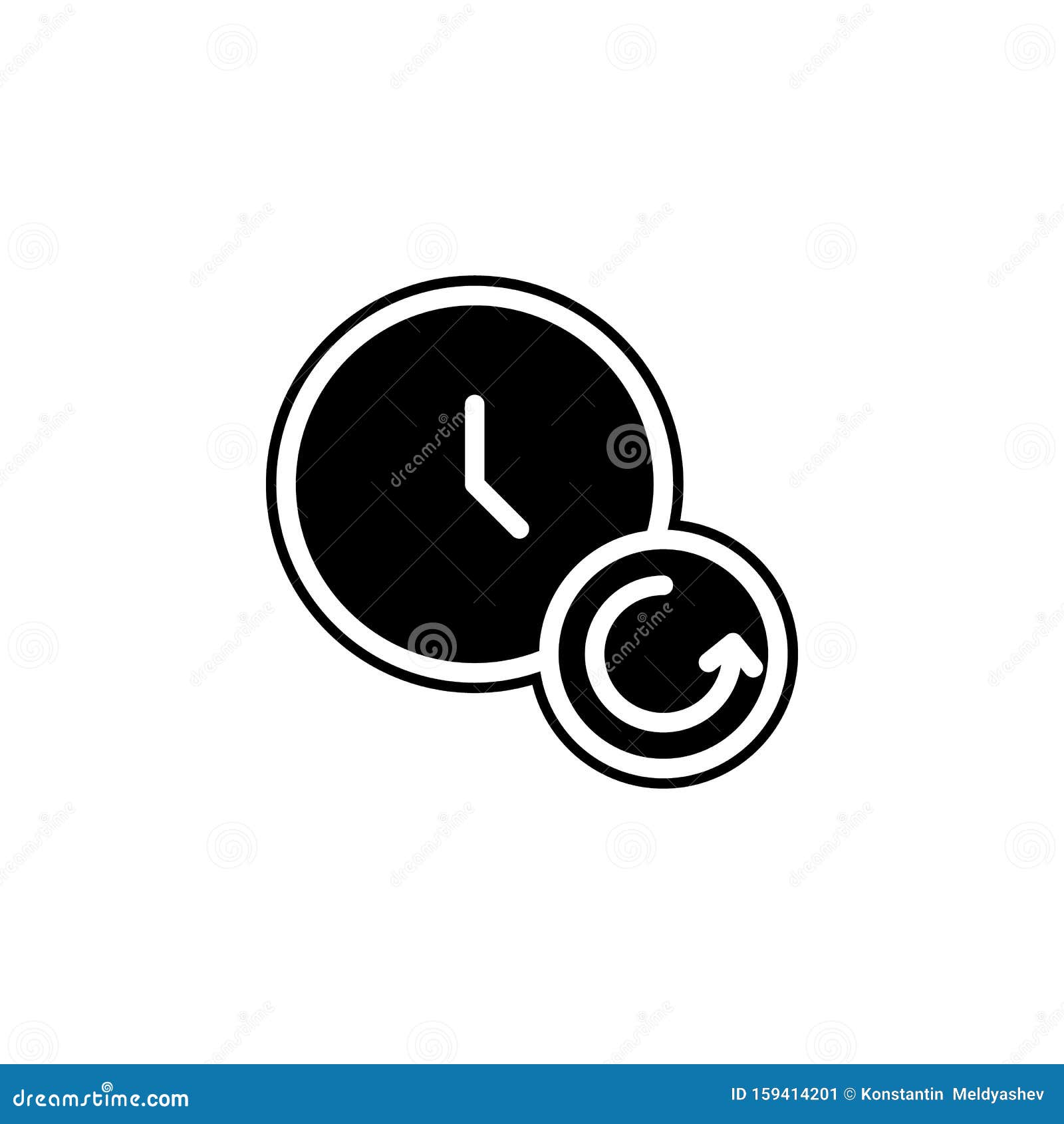 Time, Rewind Icon. Simple Glyph, Flat Vector of Time Icons for Ui and ...