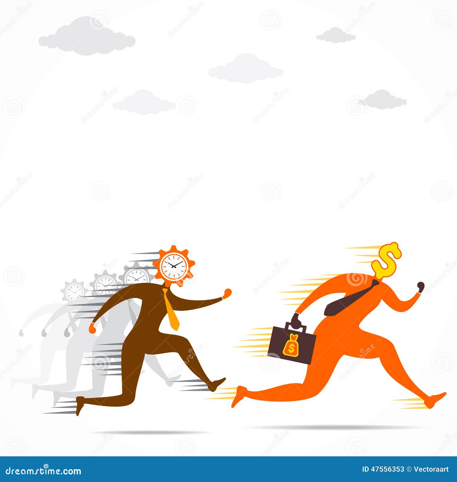 Time run for money concept stock vector. Illustration of money - 47556353
