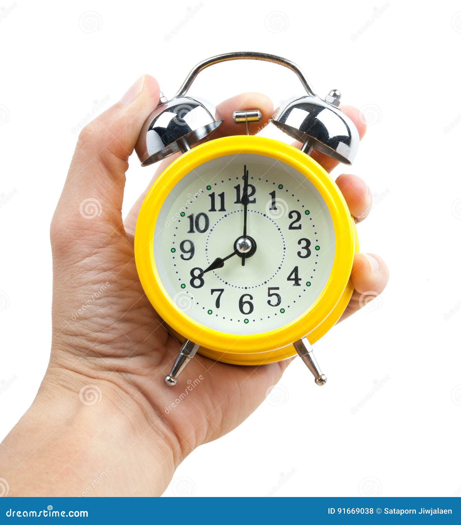 Time is Running Classic Alarm Clock in a Hand Stock Photo - Image of ...