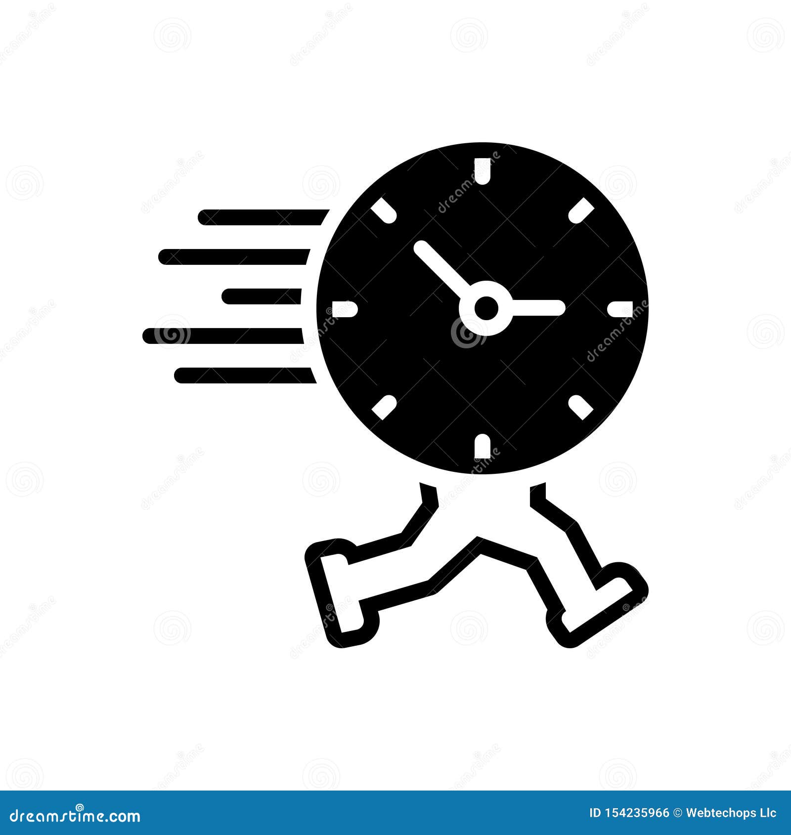 Black Solid Icon for Time is Running, Reminder and Schedule Stock ...
