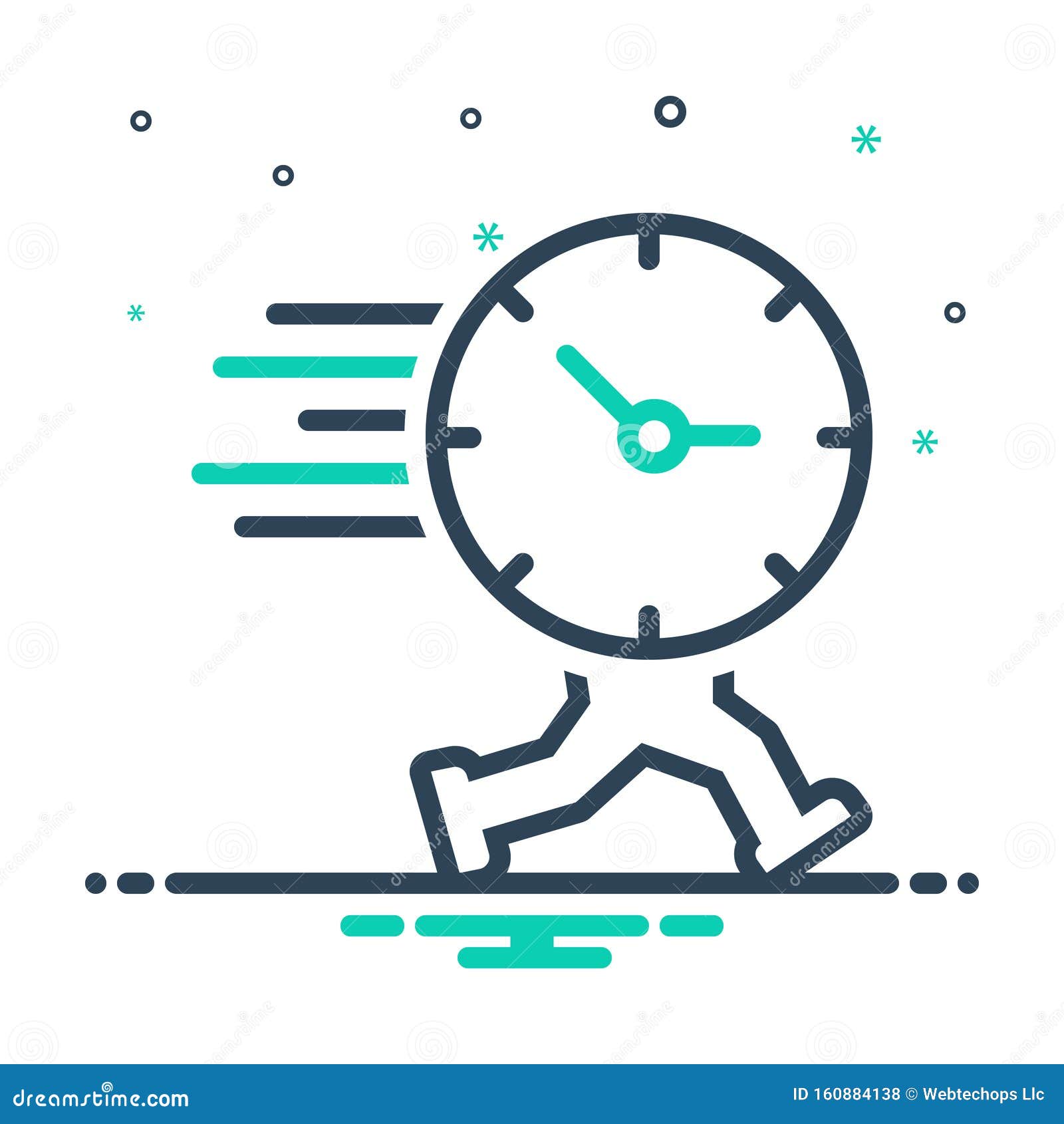 Mix Icon for Time is Running, Reminder and Schedule Stock Vector ...