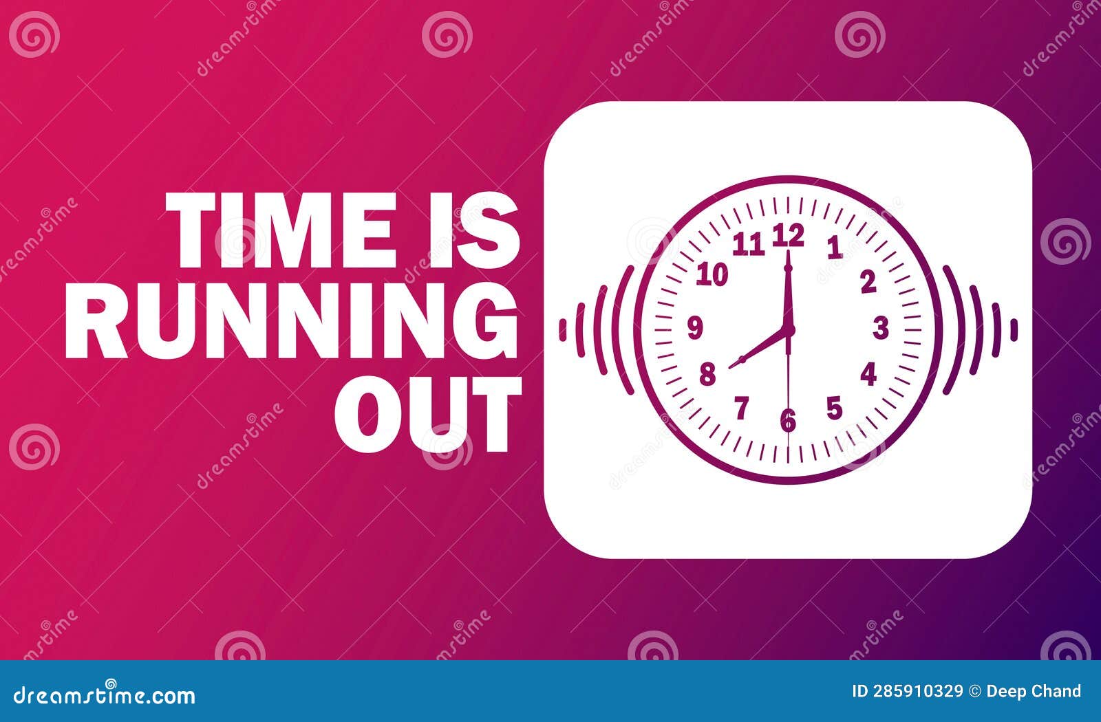 Time is Running Out Clock Deadline Ending Soon Vector Illustration ...