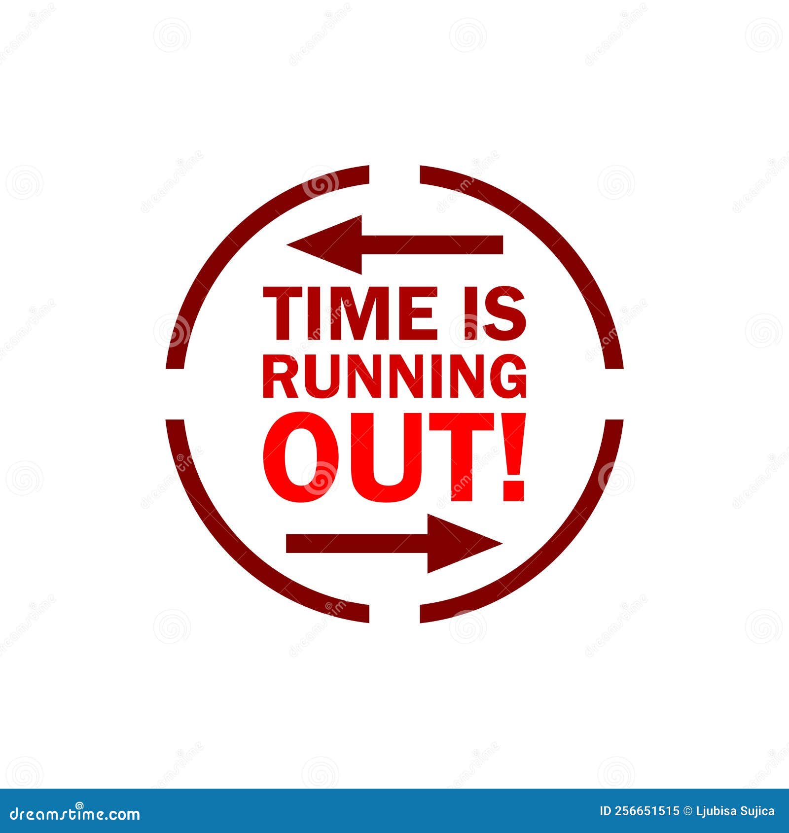 Time is Running Out Concept Isolated on White Background Stock Vector ...