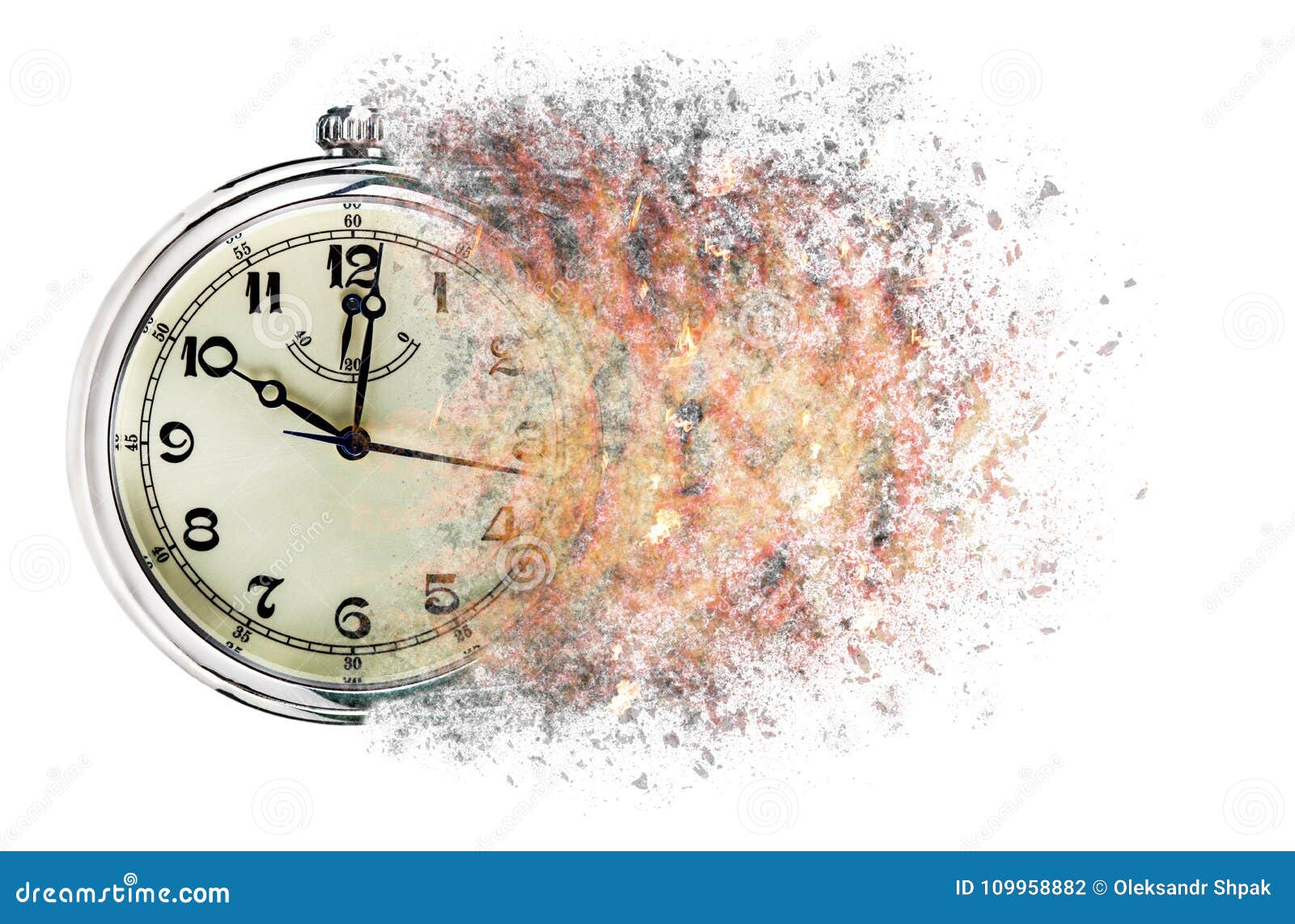 The Dissolving Of Time-Clock Without Hands In The Clouds That Throws ...