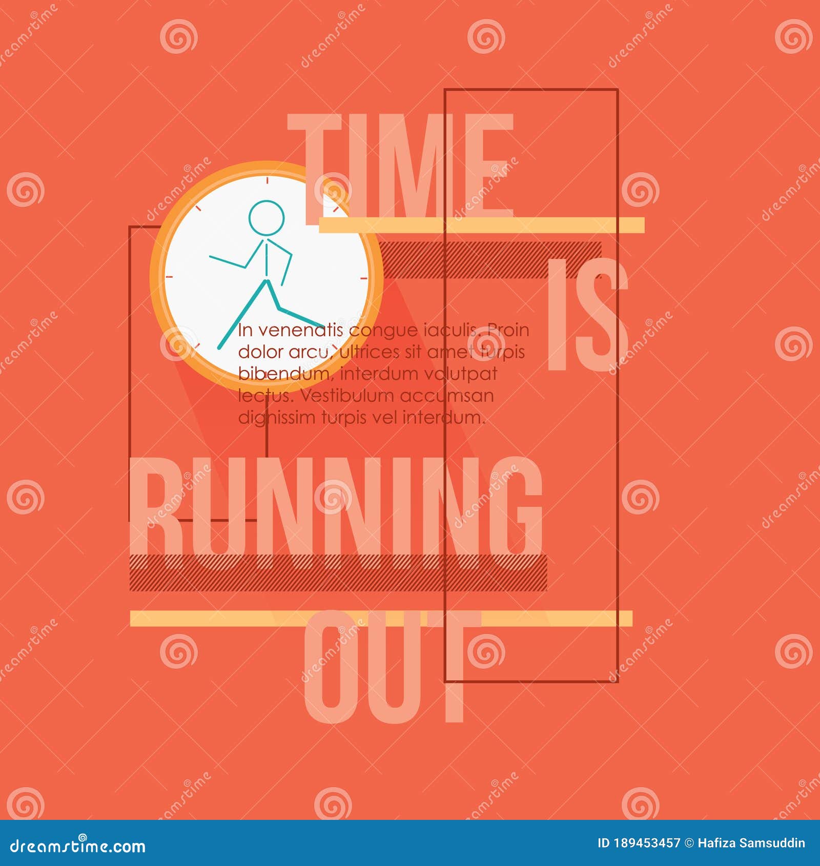 Time is Running Out Quote. Vector Illustration Decorative Design Stock ...