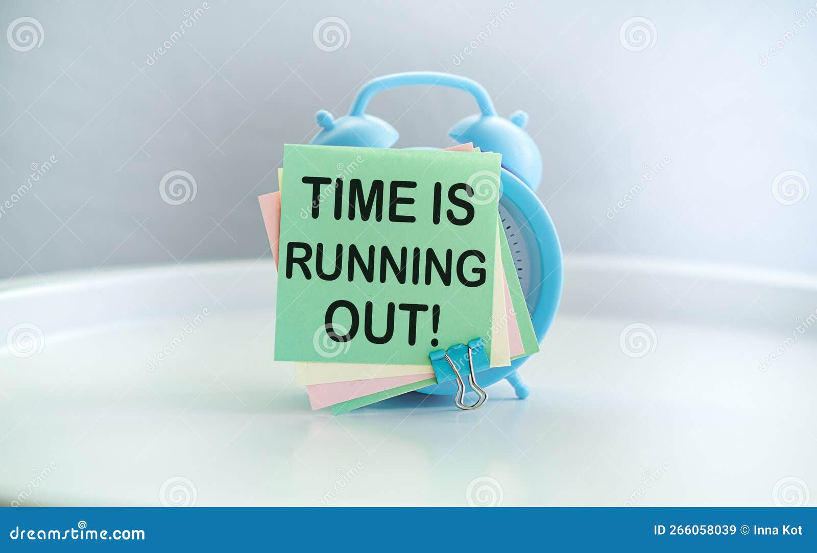 Time is Running Out is Shown Using the Text and Alarm Clock. Stock ...