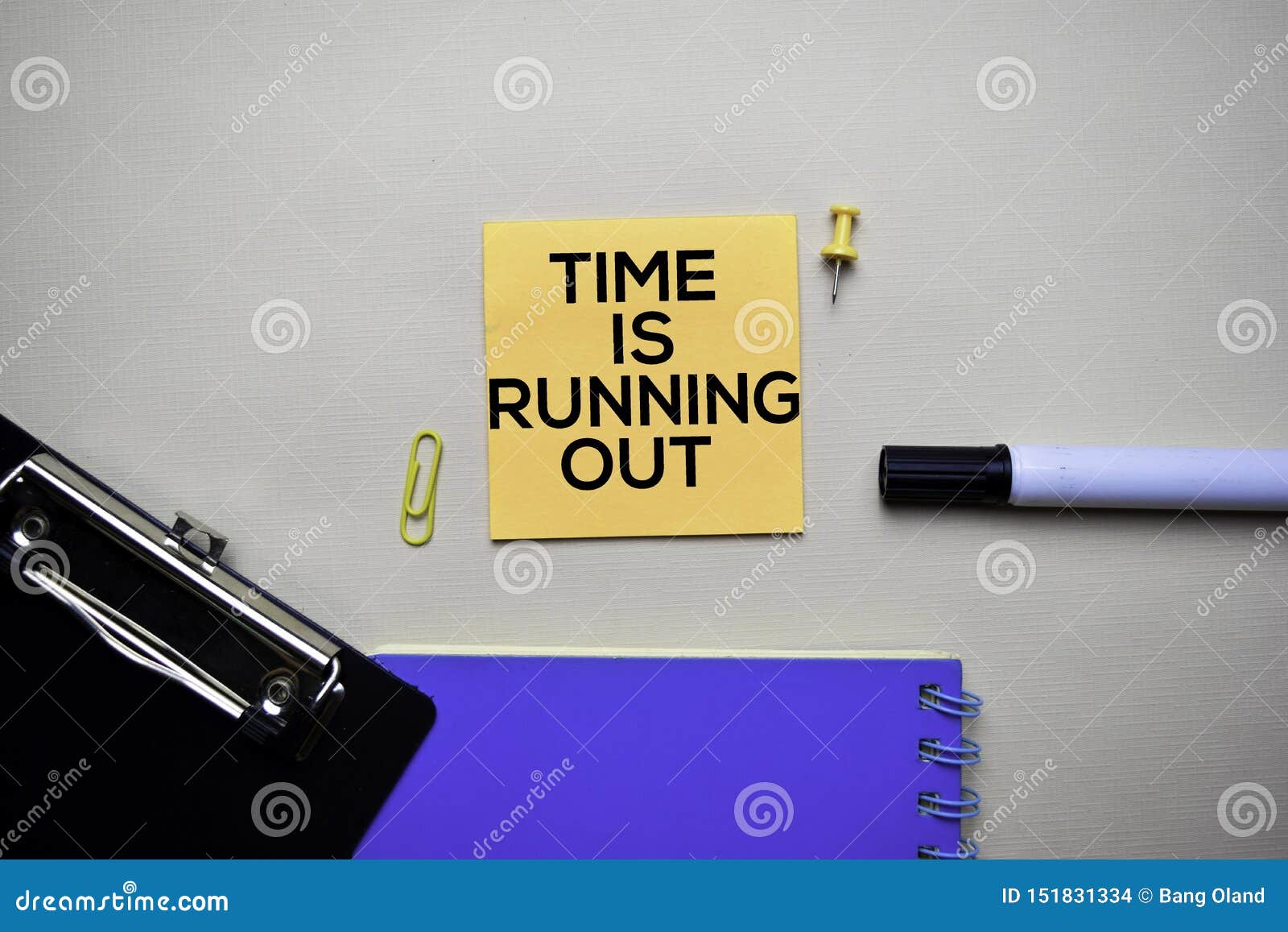 Time is Running Out Text on Sticky Notes with Office Desk Concept Stock ...