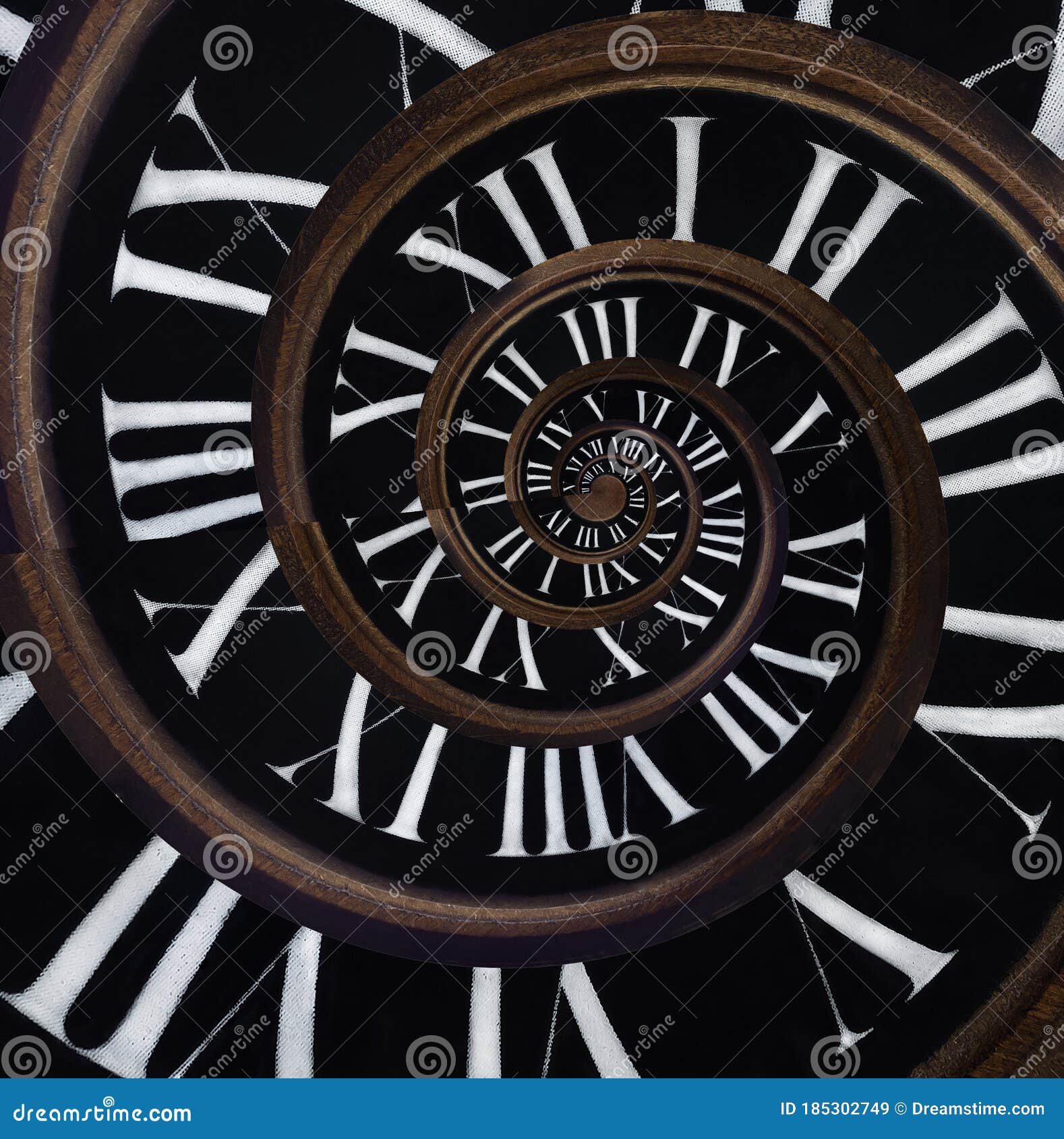 Time Running in a Spiral. Infinity of Time Stock Image - Image of ...