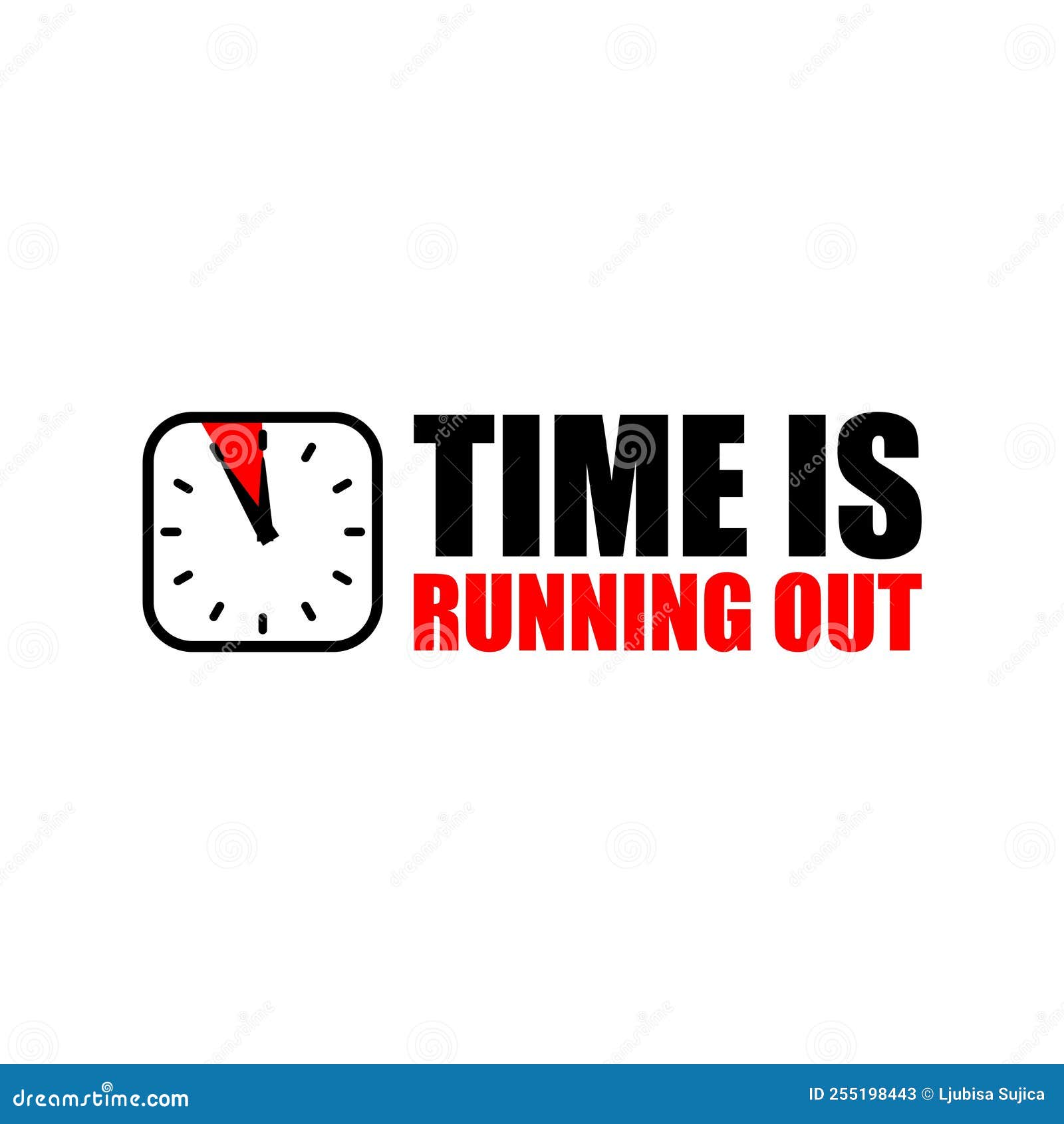 Time is Running Text Icon Isolated on White Background Stock Vector ...