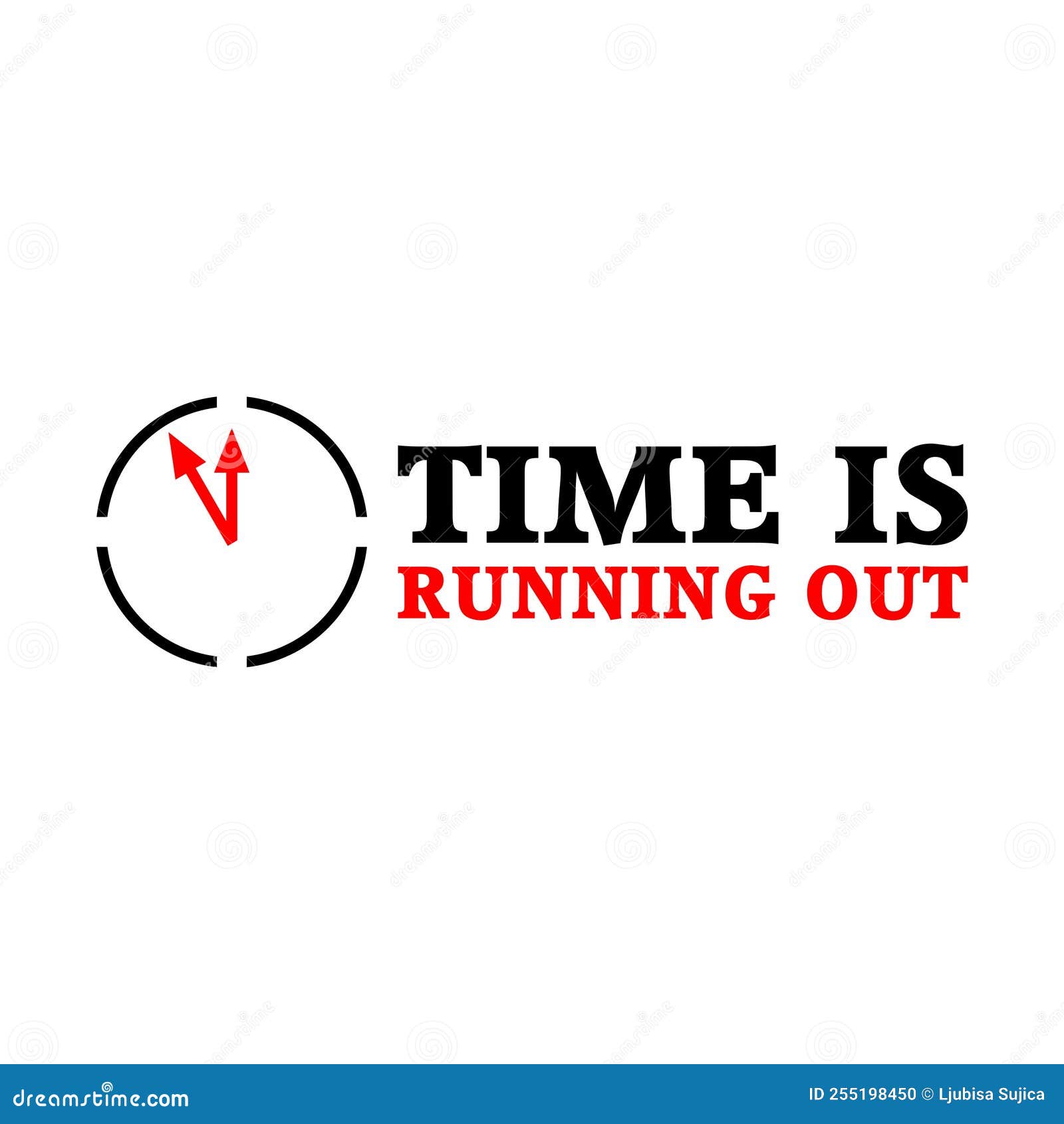 Time is Running Text Icon Isolated on White Background Stock Vector ...