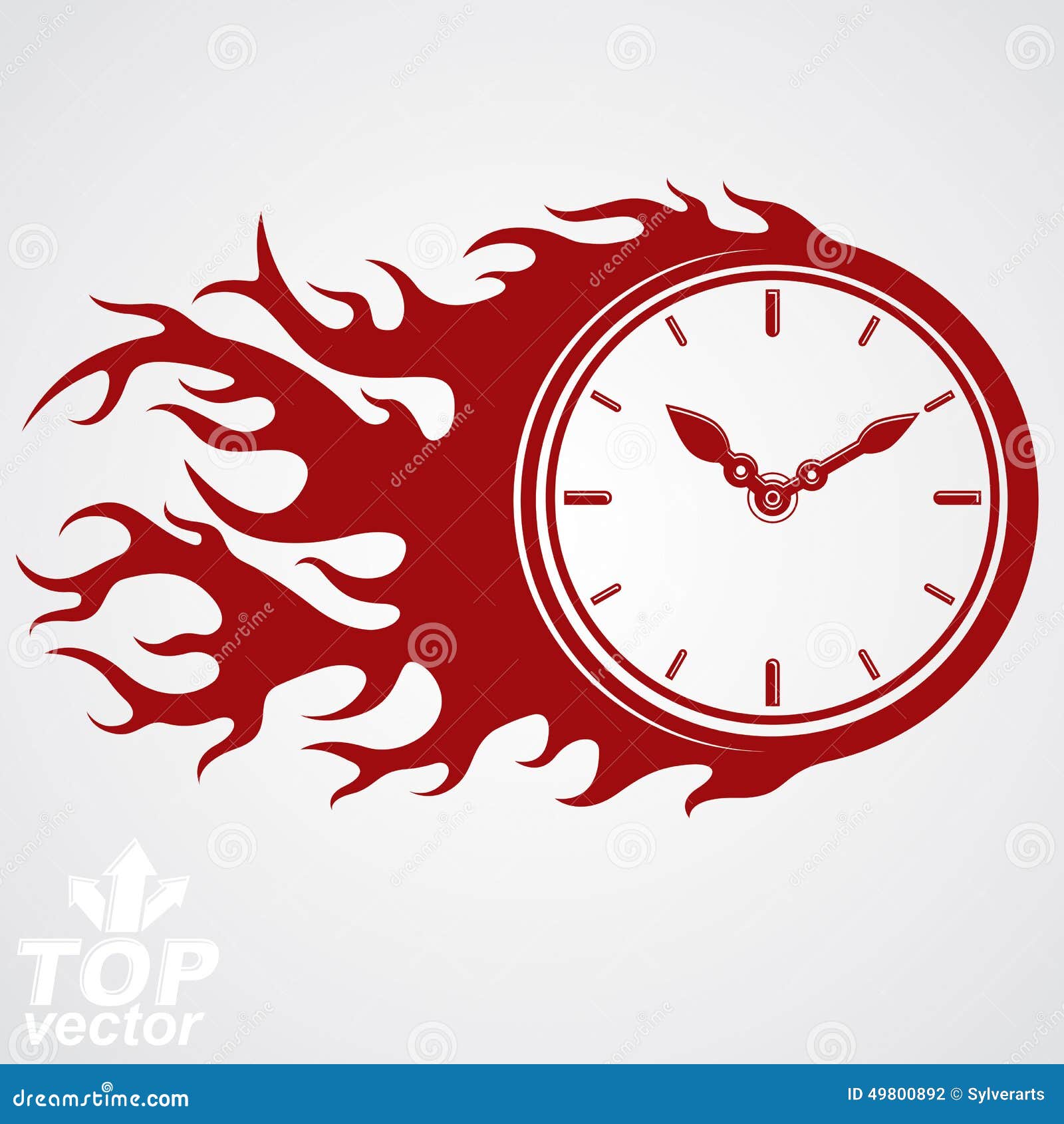Time Runs Fast Concept, Vector Timer with Burning Flame. Eps 8 H Stock ...