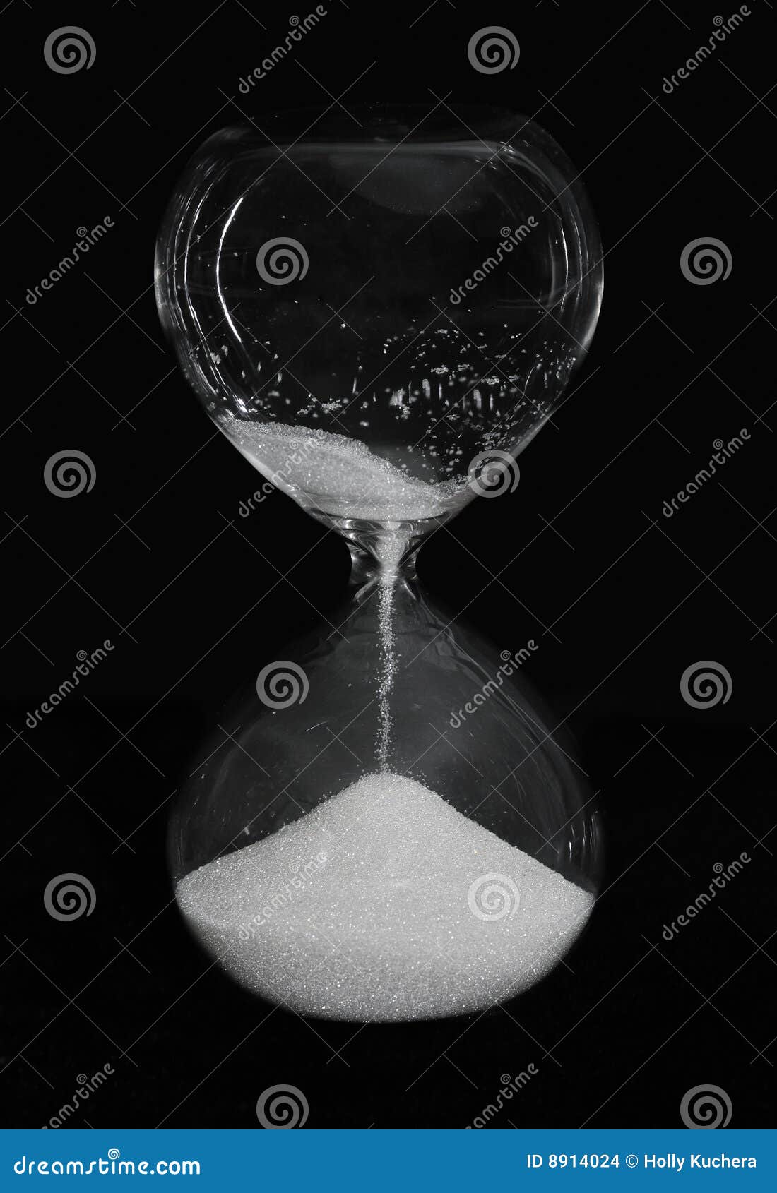 Time S Up - Hourglass on Black Stock Photo - Image of hourglass, hour ...