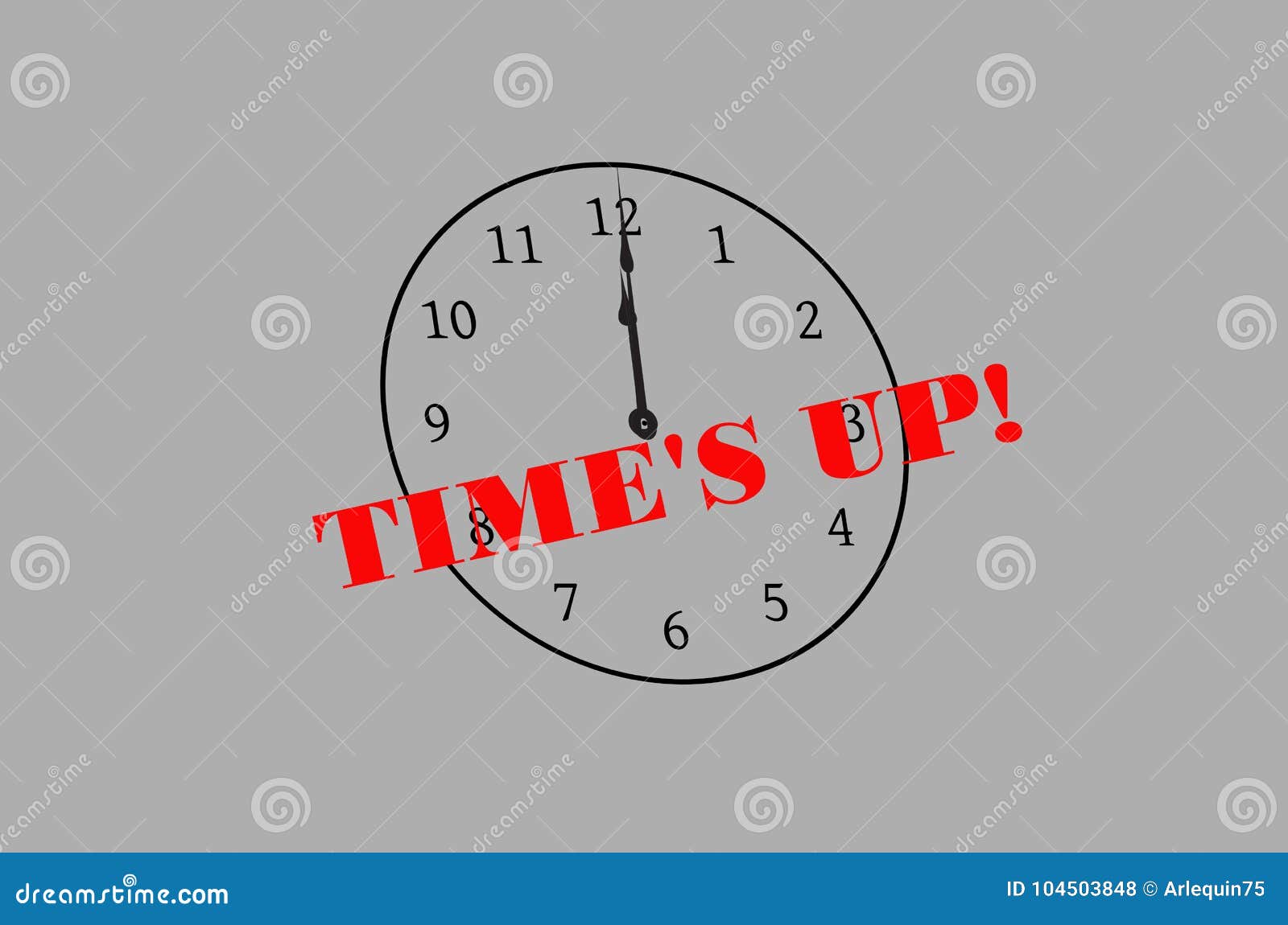 Time`s up sign stock illustration. Illustration of grey - 104503848