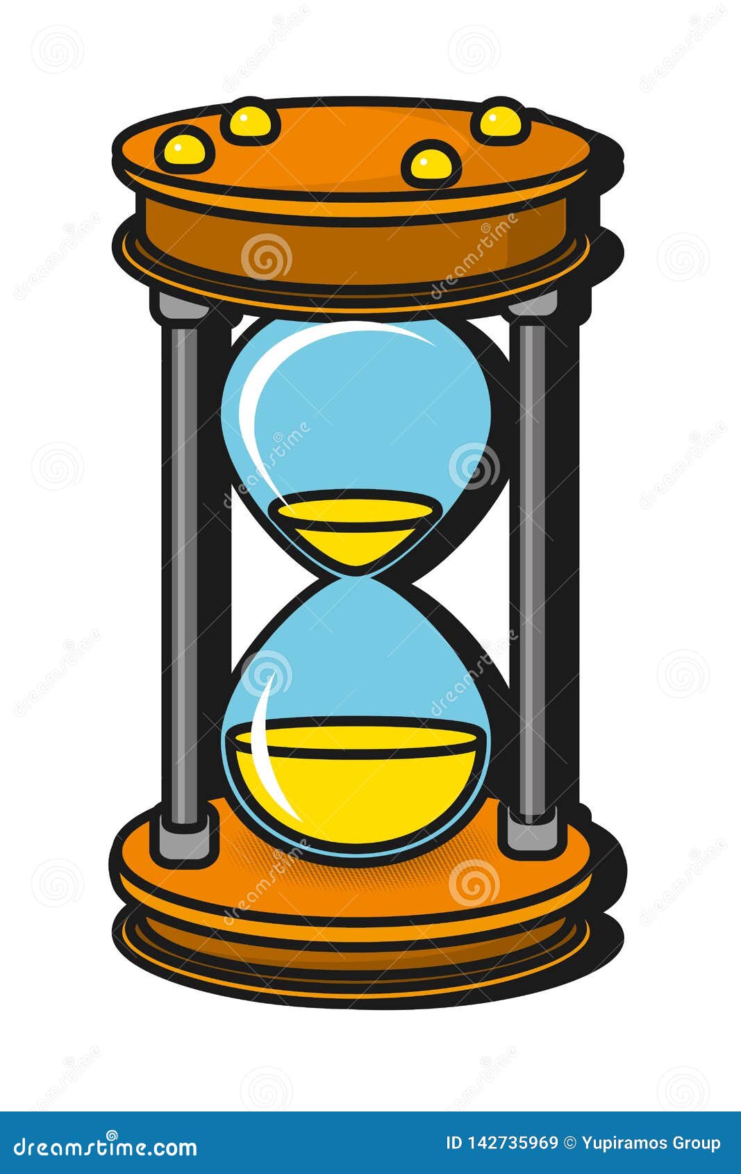 Time sand glass cartoon stock vector. Illustration of clock - 142735969