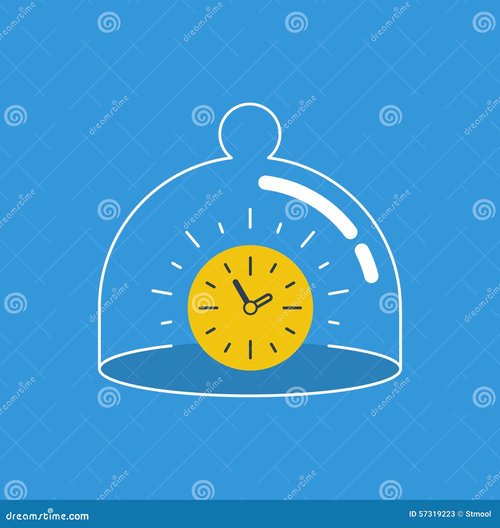 Time Saving Concept Illustration, in a Glass Dome Stock Illustration ...