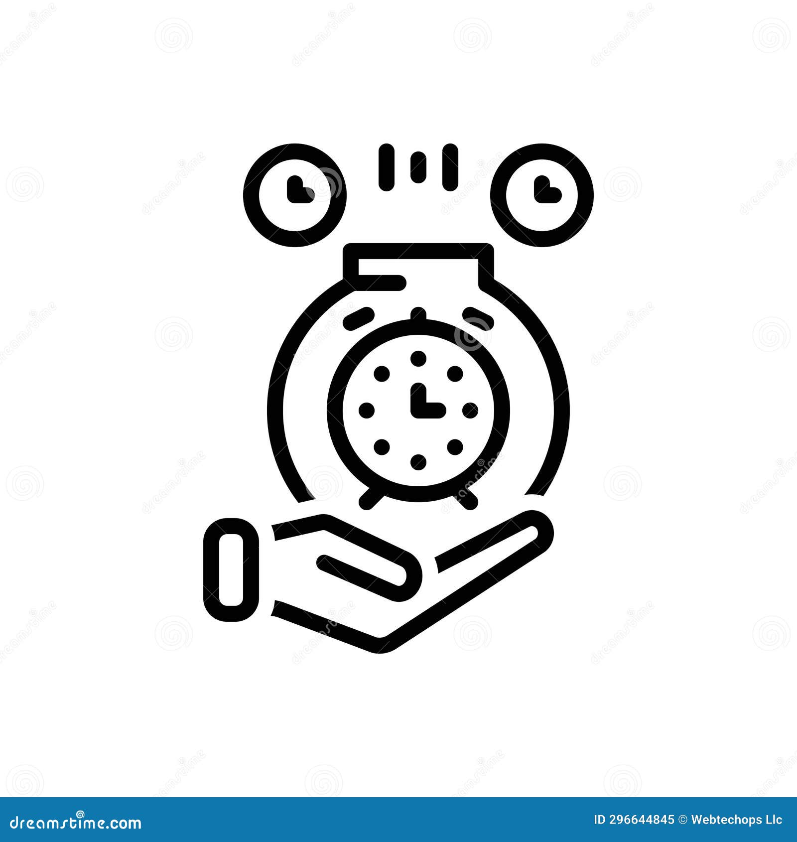 Black Line Icon for Time Saving, Easy and Clock Stock Vector ...