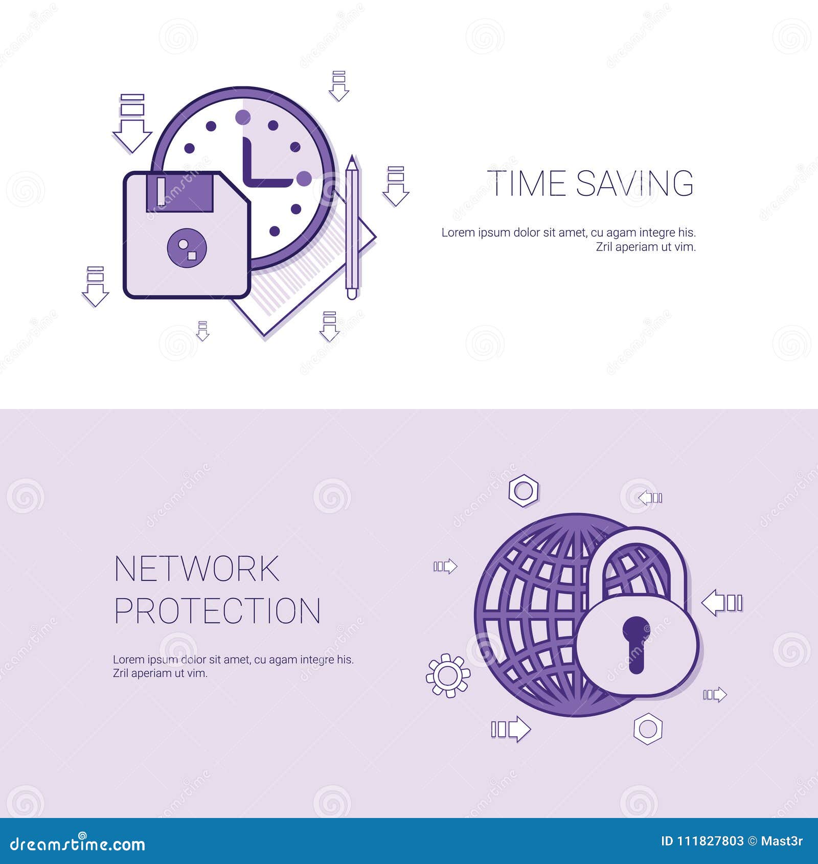 Time Saving and Network Protection Template Web Banner with Copy Space ...