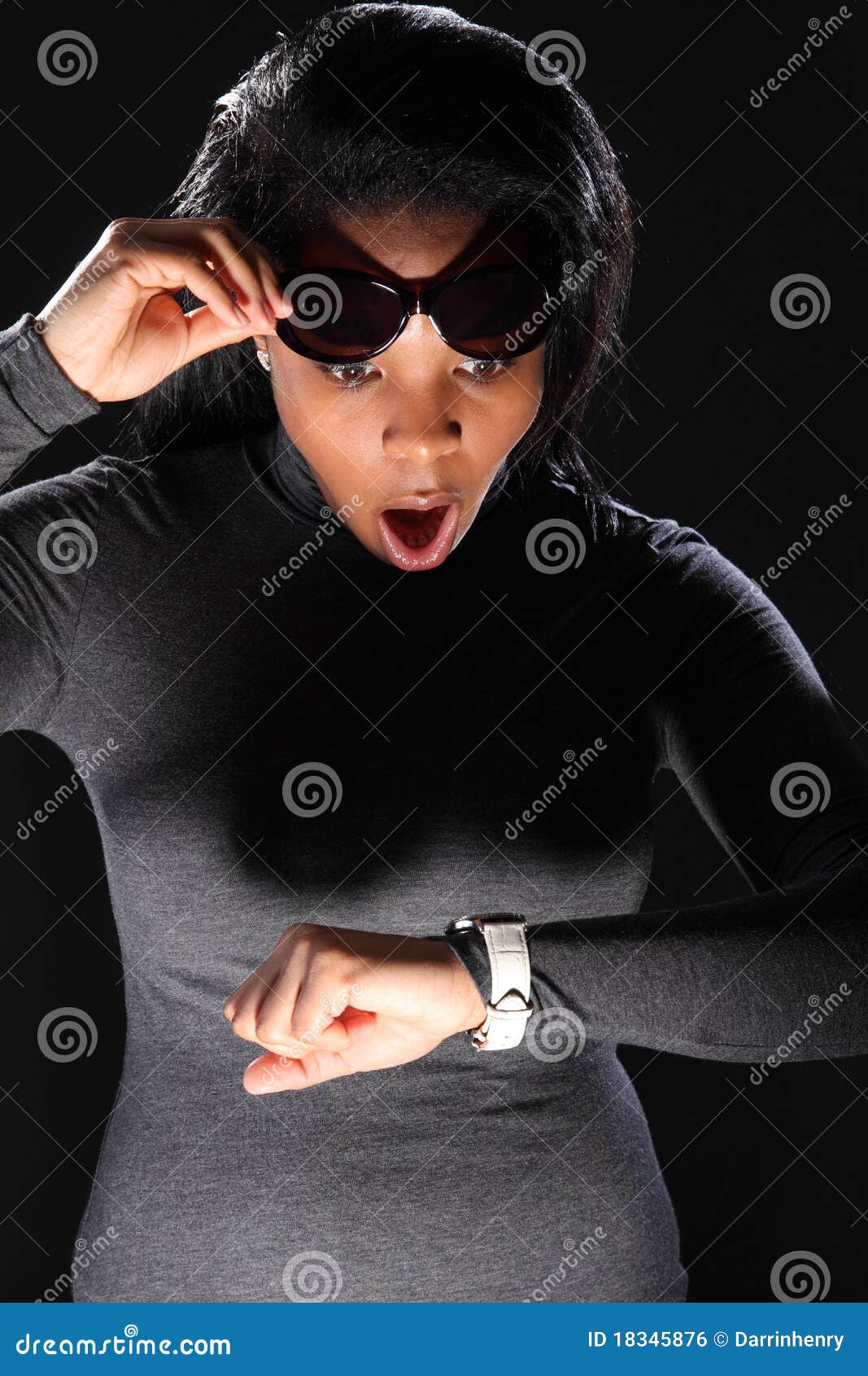 Time Scare for Beautiful Young Black Girl Stock Photo - Image of lady ...