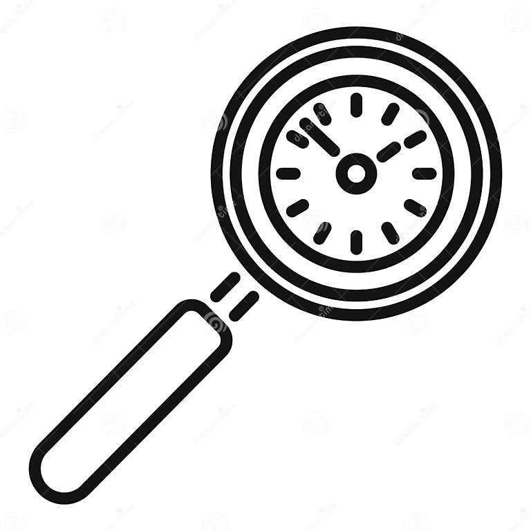 Time Search Control Icon Outline Vector. Work Project Stock Vector ...