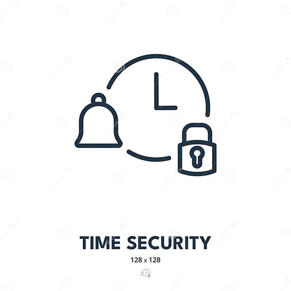 Time Security Icon. Clock, Safety, Secure. Editable Stroke. Vector Icon ...