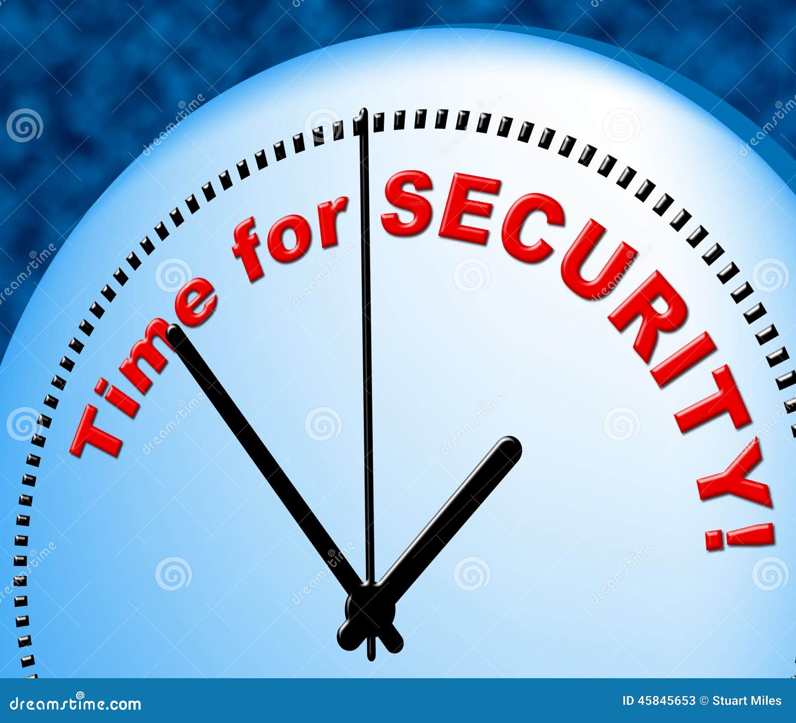 Time for Security Represents Just Now and Currently Stock Illustration ...