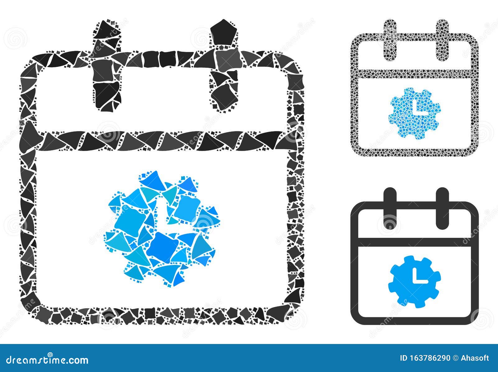 Time Service Day Mosaic Icon of Bumpy Elements Stock Illustration ...