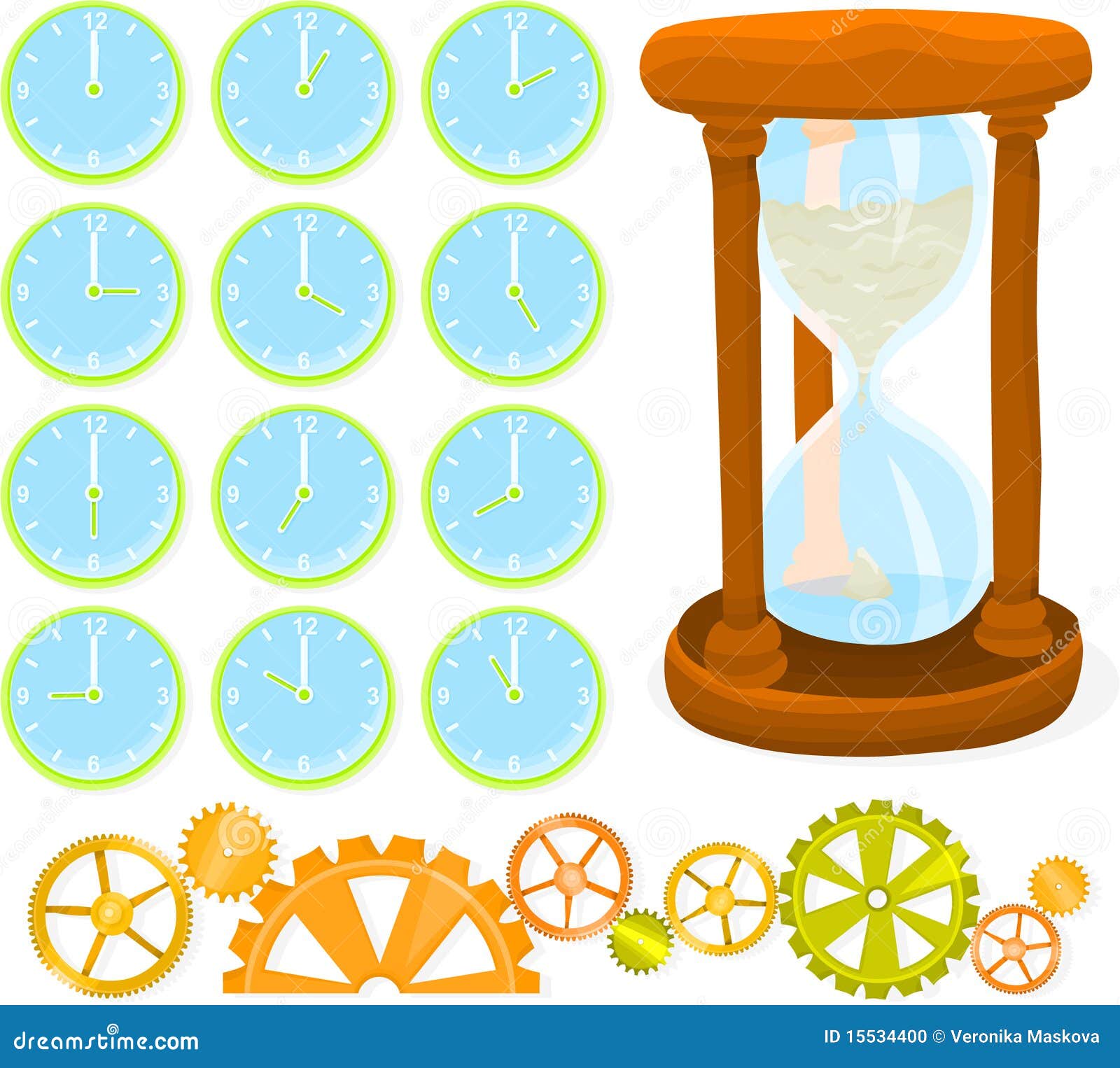 Time set stock vector. Illustration of design, hour, abstract - 15534400