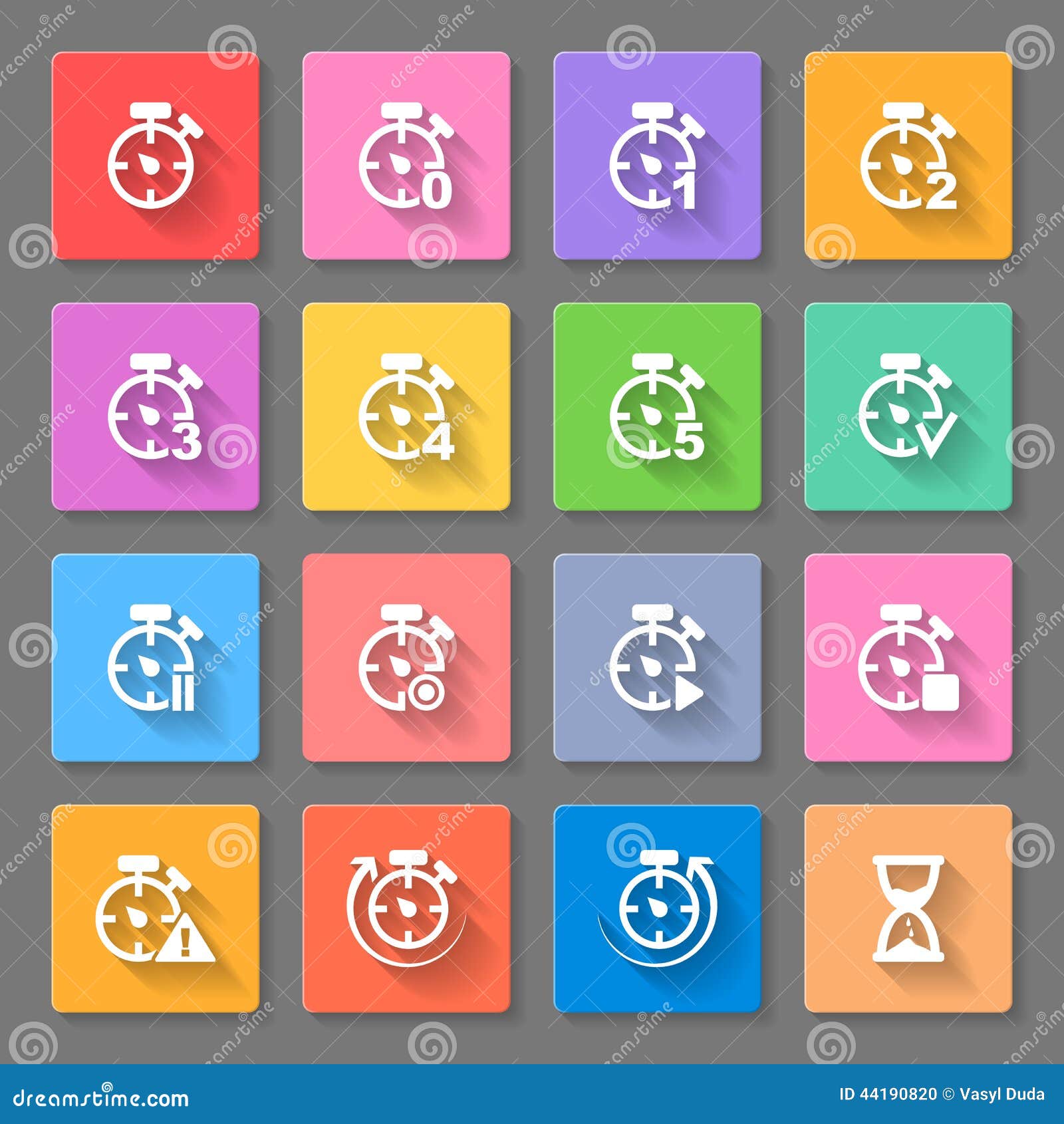 Time - set of flat icons stock illustration. Illustration of button ...