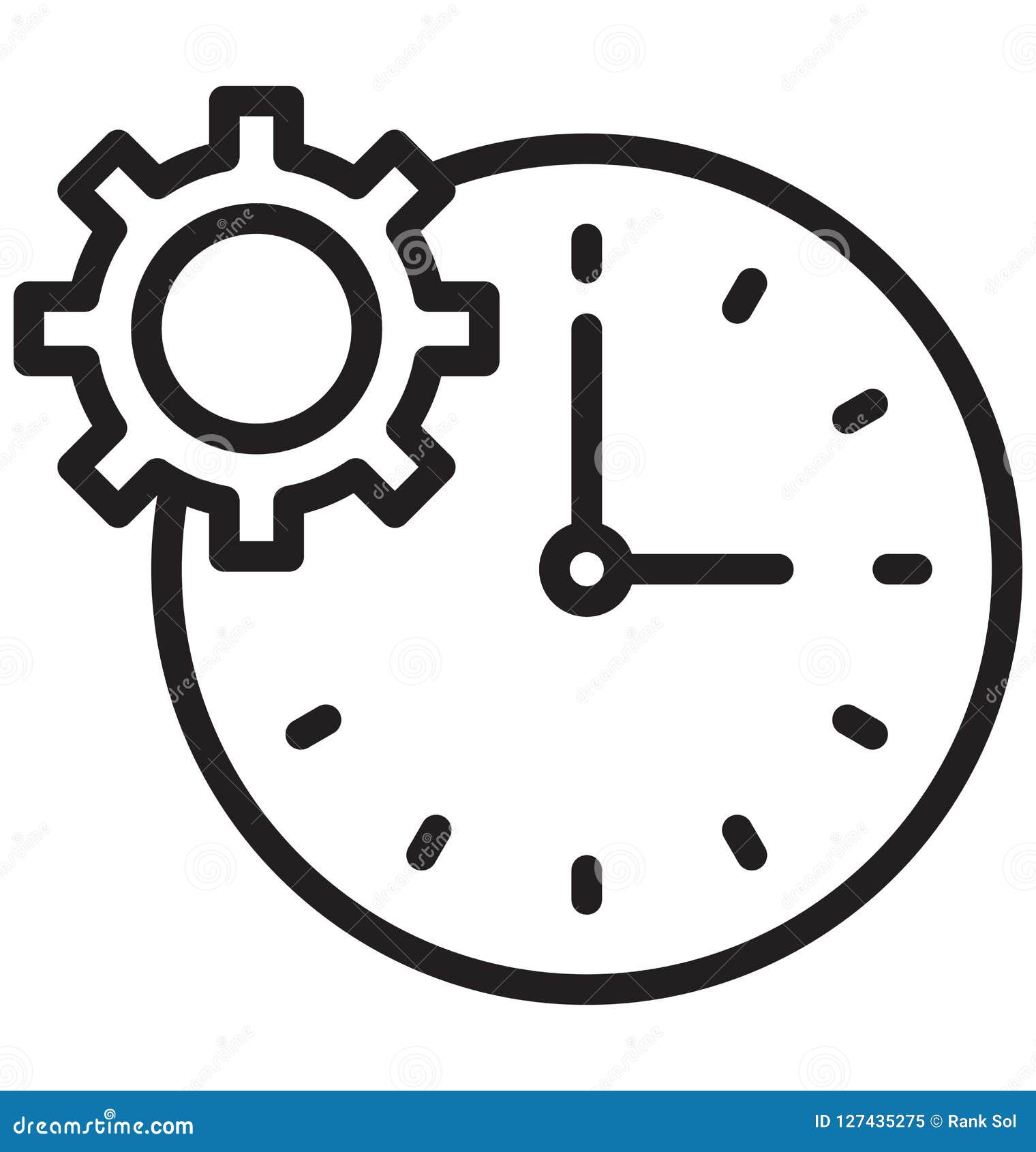 Time Settings Line Isolated Vector Icon Can Be Easily Modified and Edit ...
