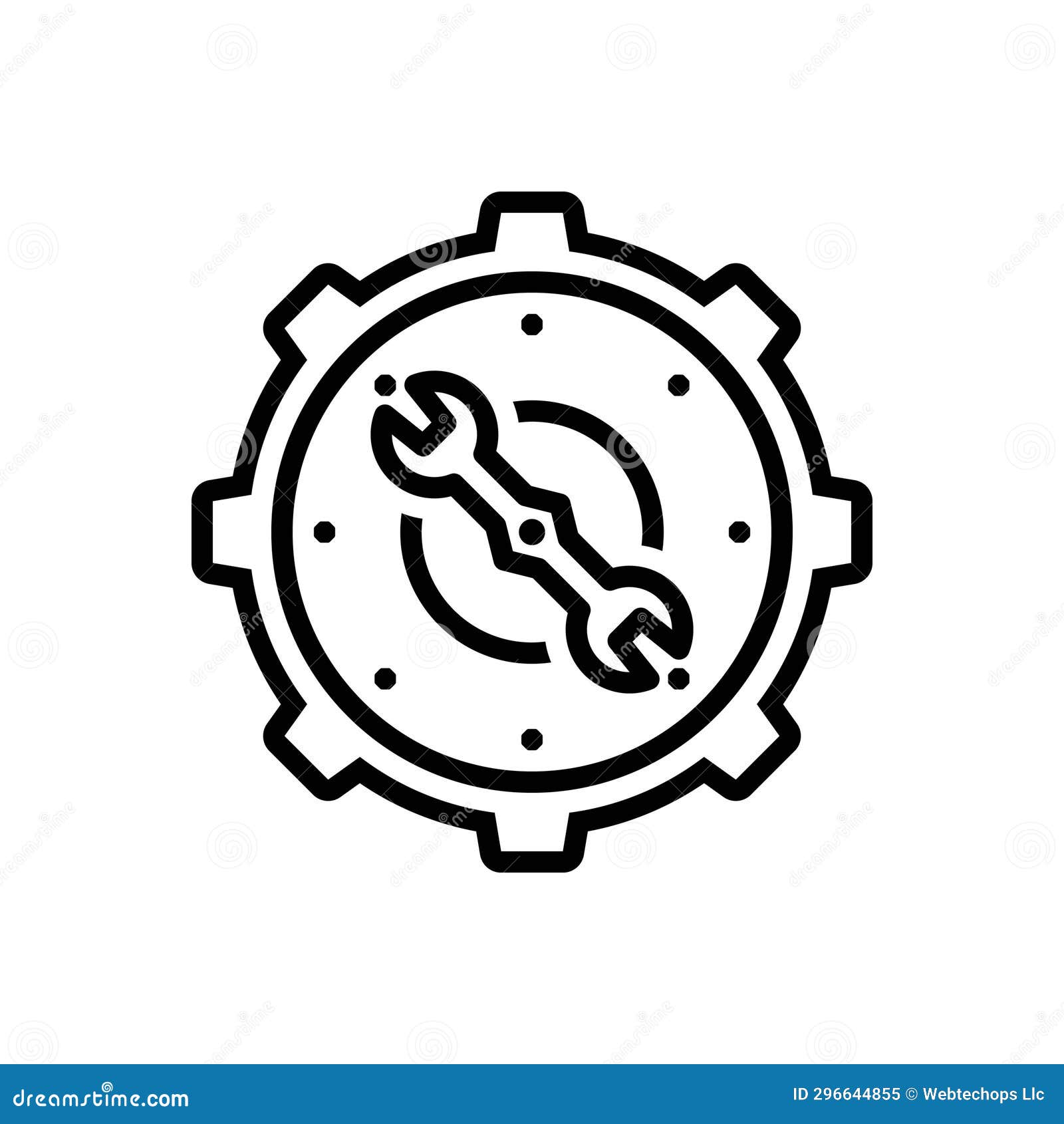 Black Line Icon for Time Setup, Setup and Clock Stock Vector ...