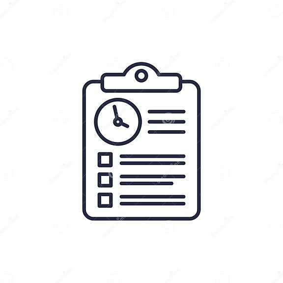 Time Sheet Icon, Timesheet Line Vector Stock Illustration ...