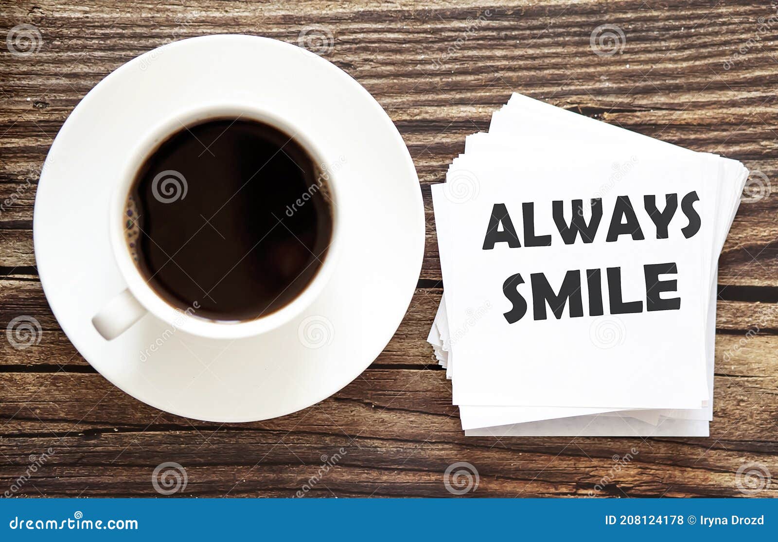 Time for a always SMILE Written on the White Stickers. Motivational ...