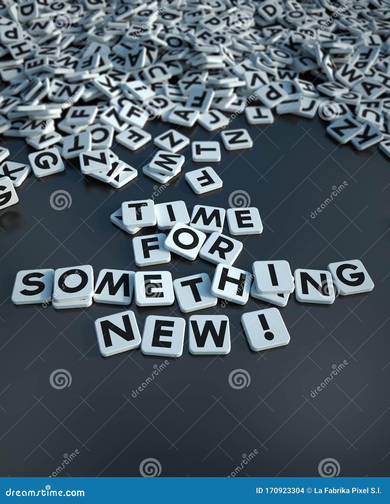 Time for Something New in Letter Tiles Black Stock Illustration ...