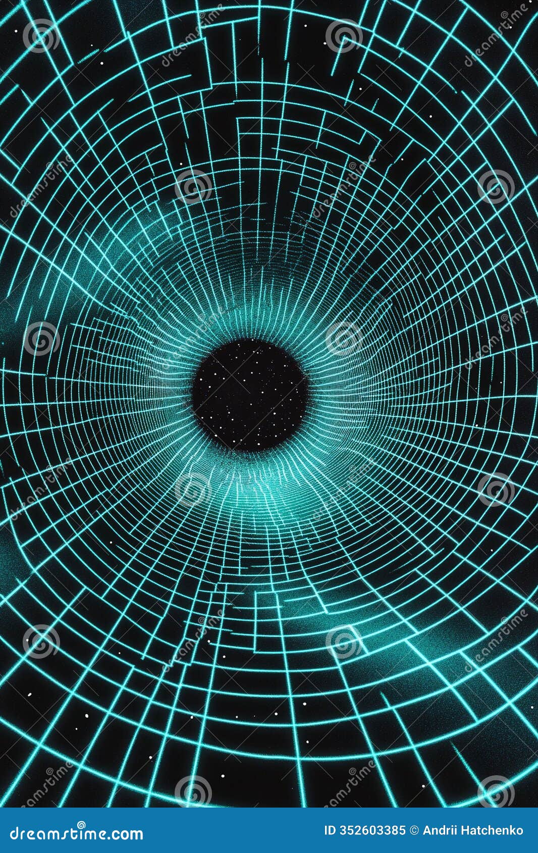 Time-space Grid with Gravitational Distortion Stock Illustration ...