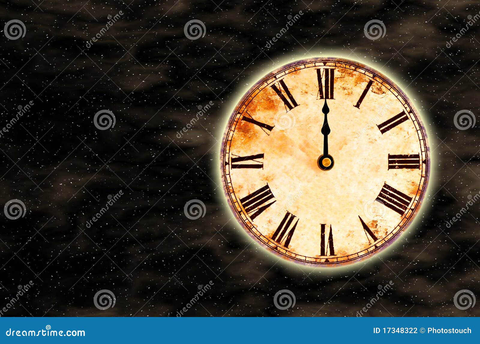 Time and Space, Twelve O Clock Stock Illustration - Illustration of ...