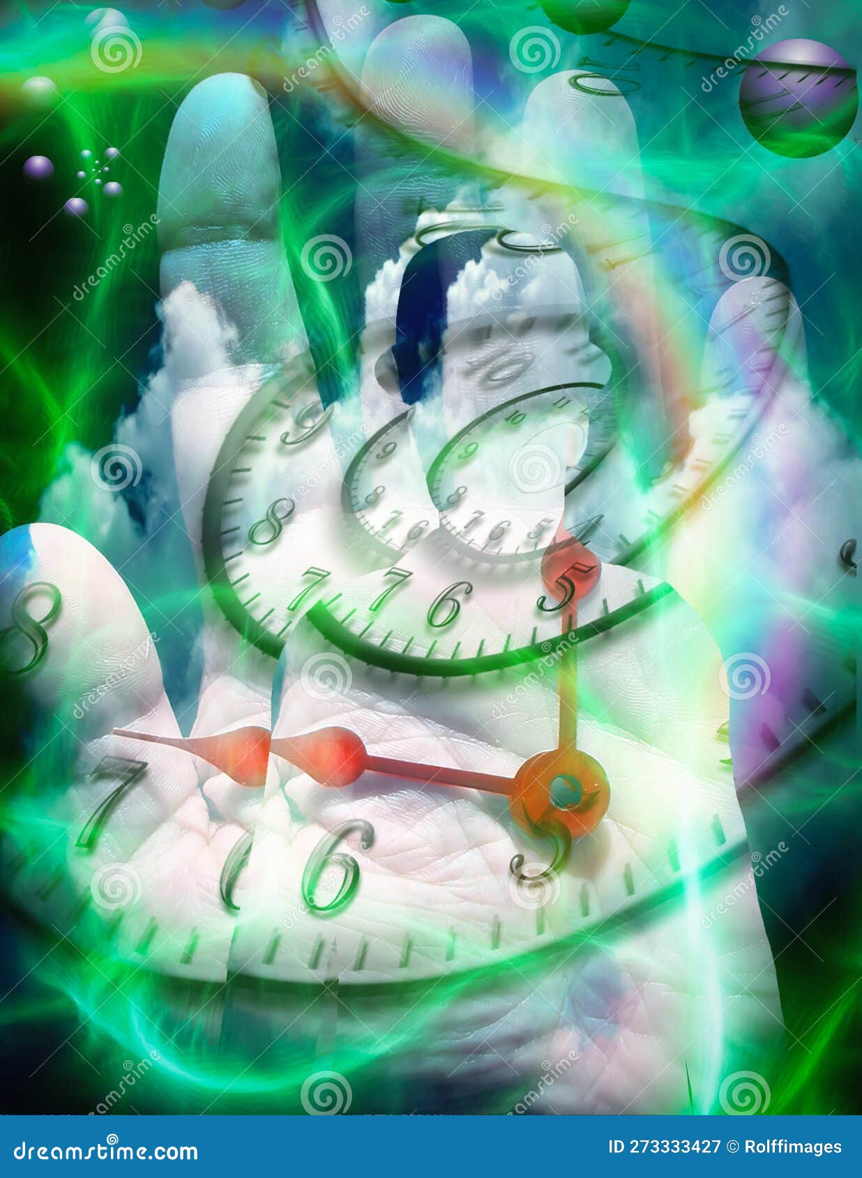 Time spiral in human hand stock image. Image of surreal - 273333427