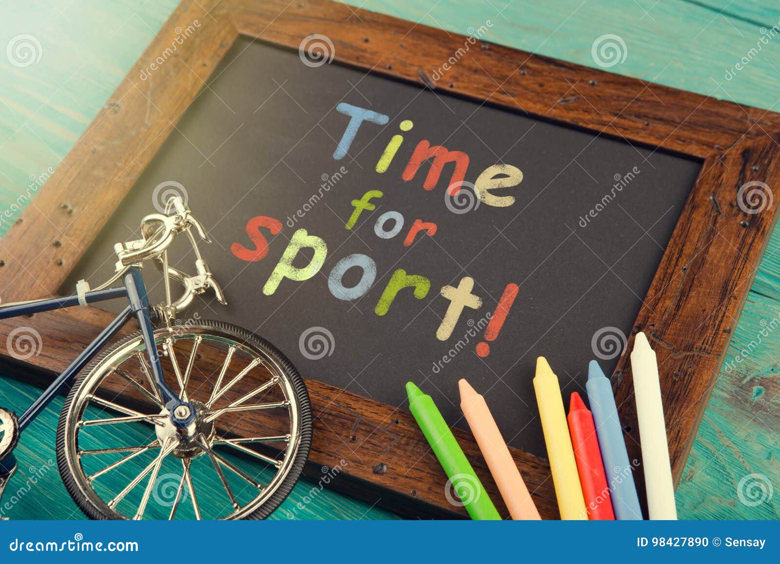Time for Sport - Written with Crayons on the Chalkboard Stock Photo ...