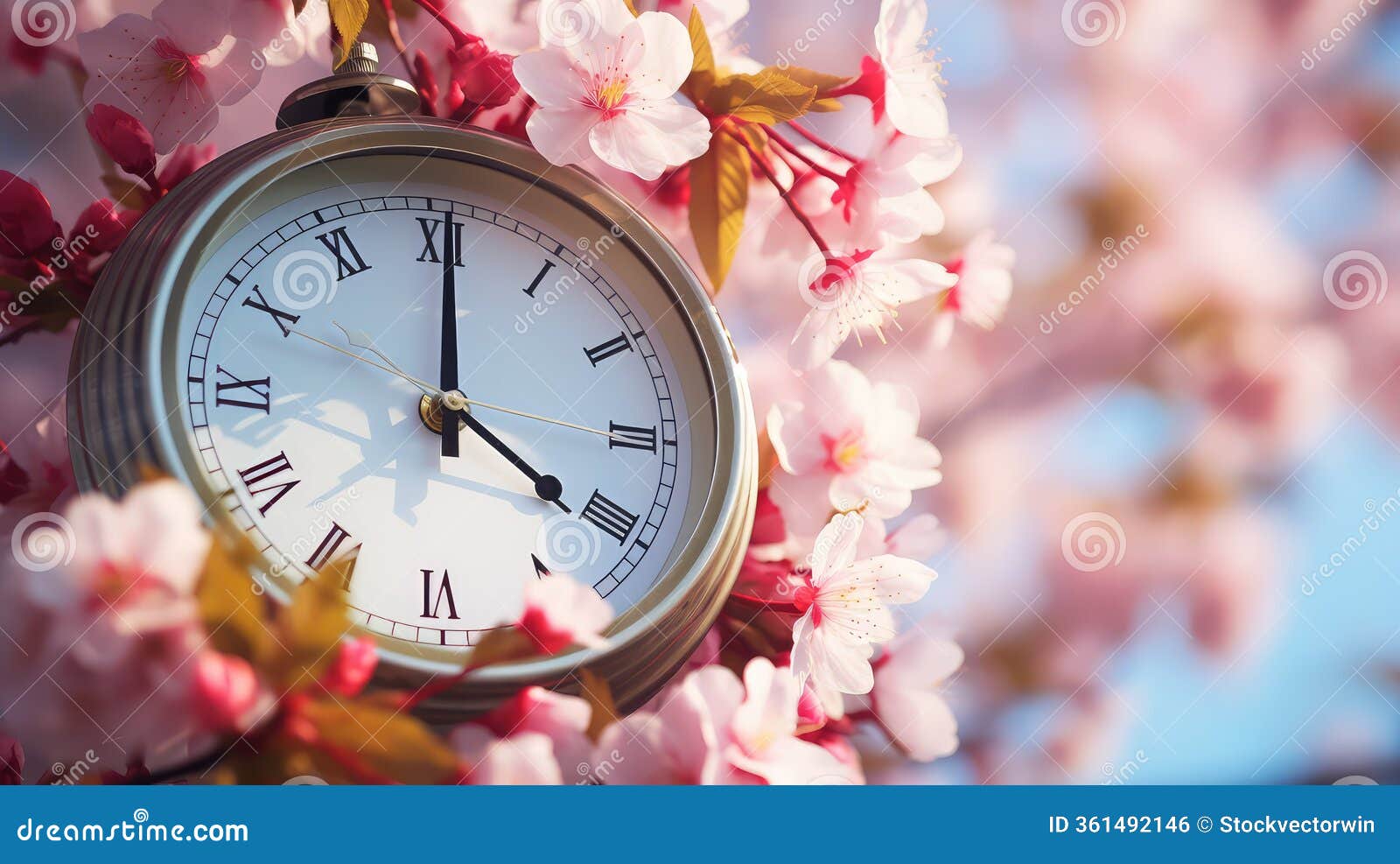 Time spring forward clock stock illustration. Illustration of hour ...