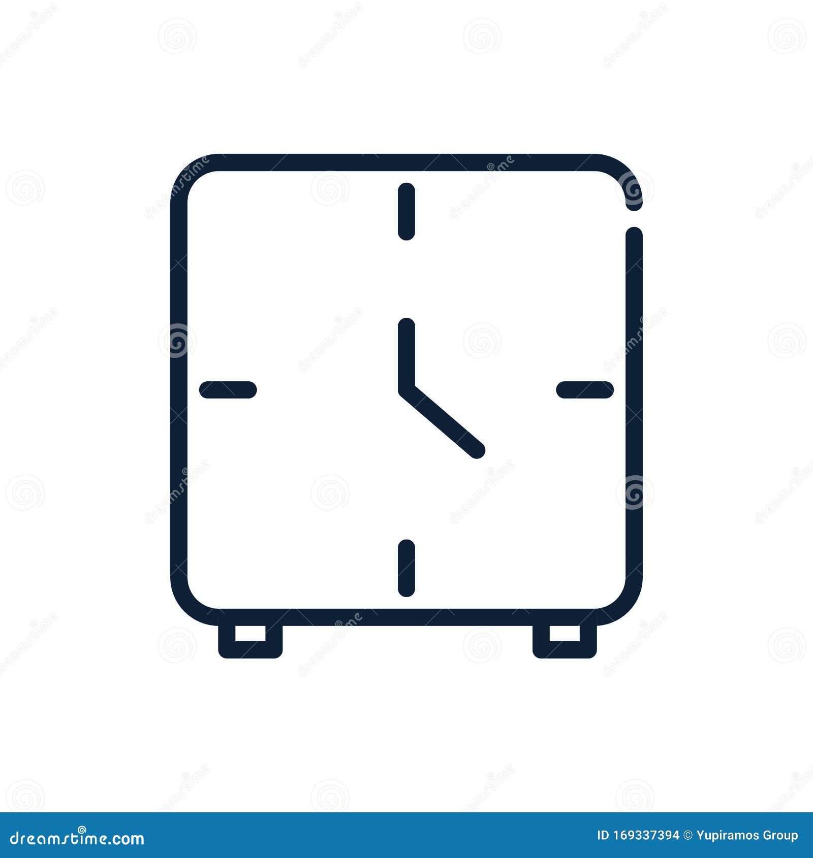 Time Square Clock Linear Design Stock Vector - Illustration of minute ...