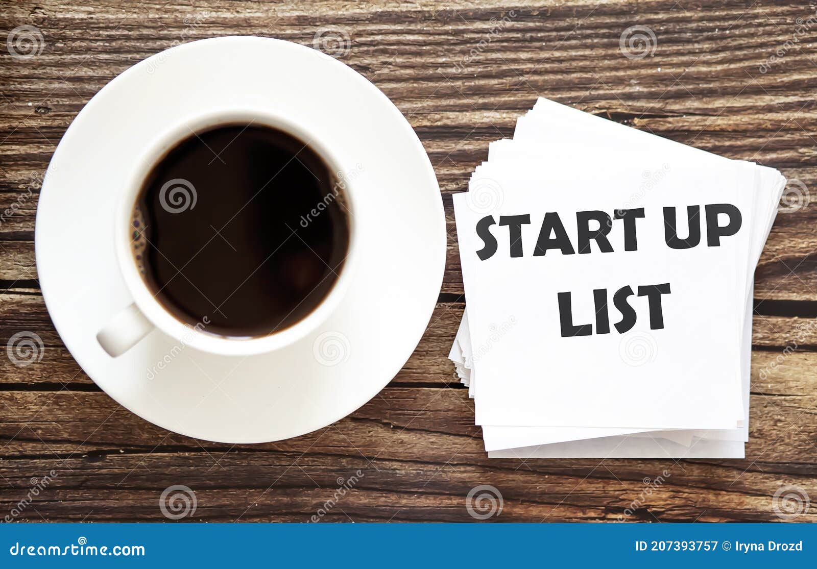 Time for a START UP LIST Written on the White Stickers. Motivational ...
