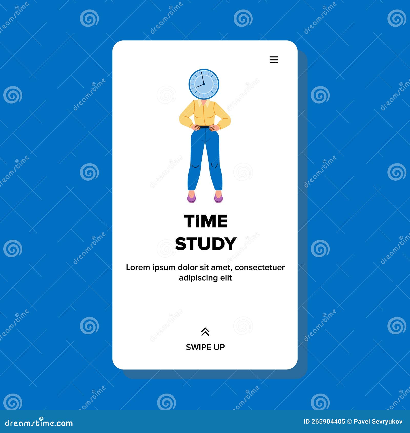 Time study vector stock vector. Illustration of cartoon - 265904405