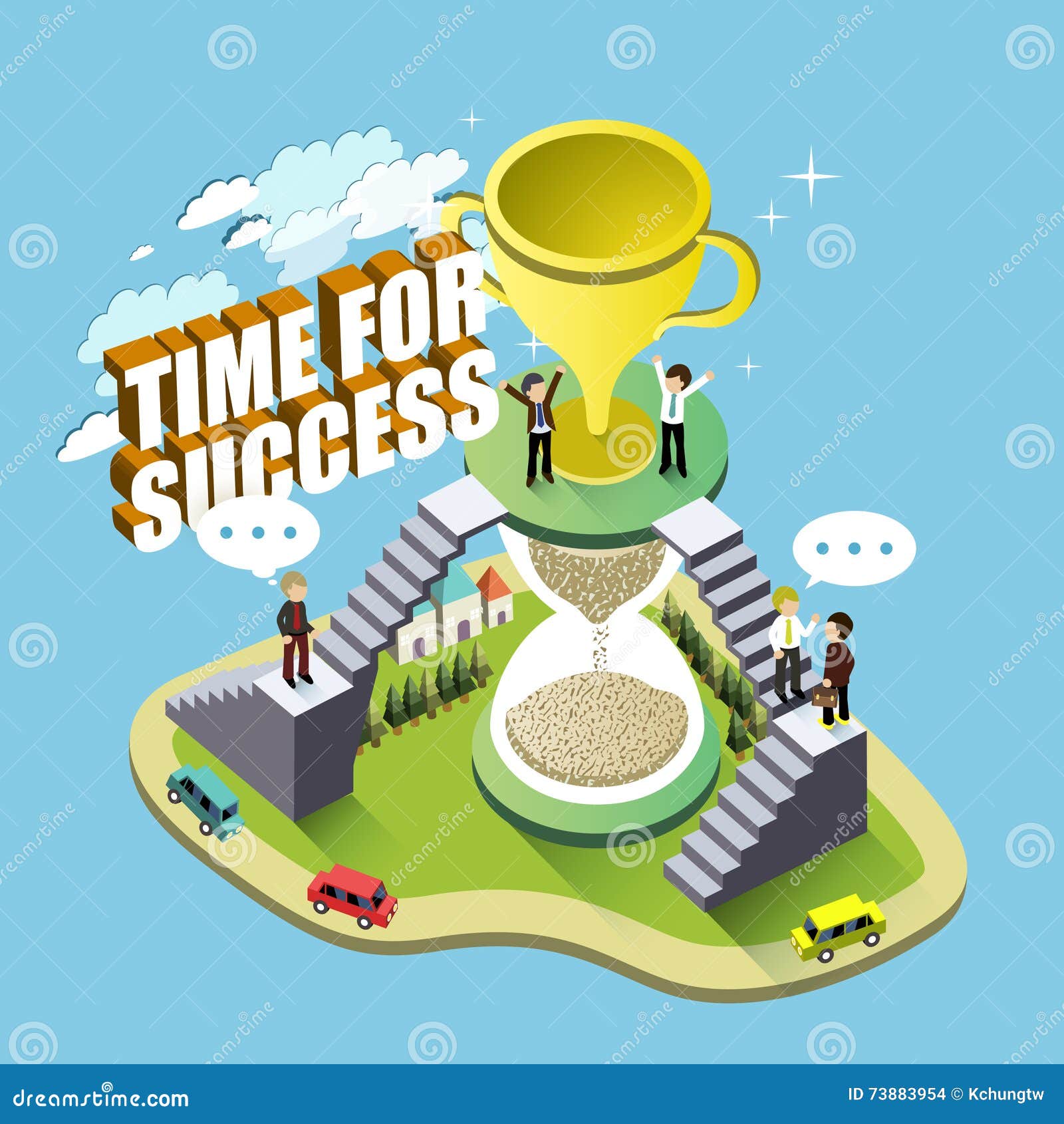 Time for success stock illustration. Illustration of hourglass - 73883954