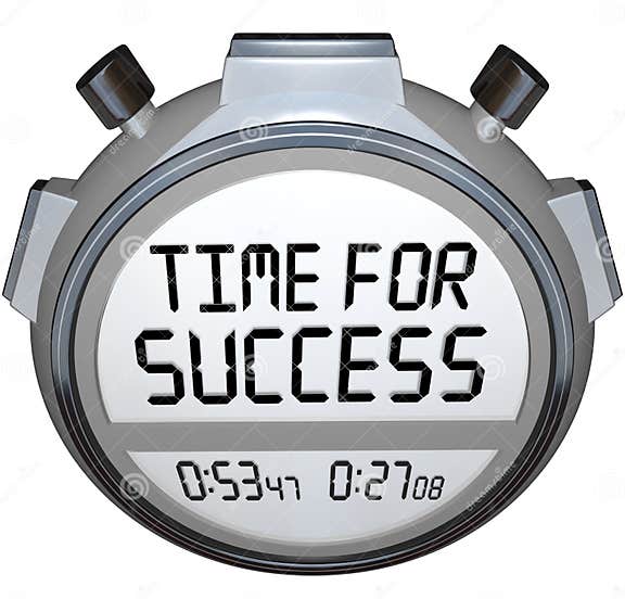 Time for Success Words Stopwatch Timer Win Race Stock Illustration ...