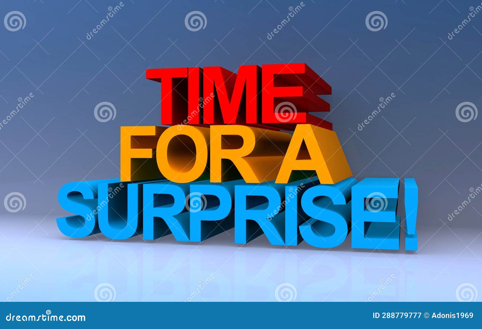 Time for a Surprise! on Blue Stock Illustration - Illustration of blue ...