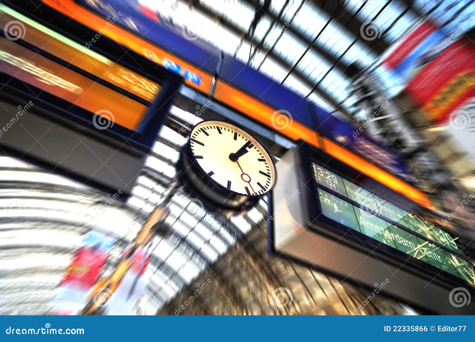 Time Table and Clock in Train Station Stock Photo - Image of ...