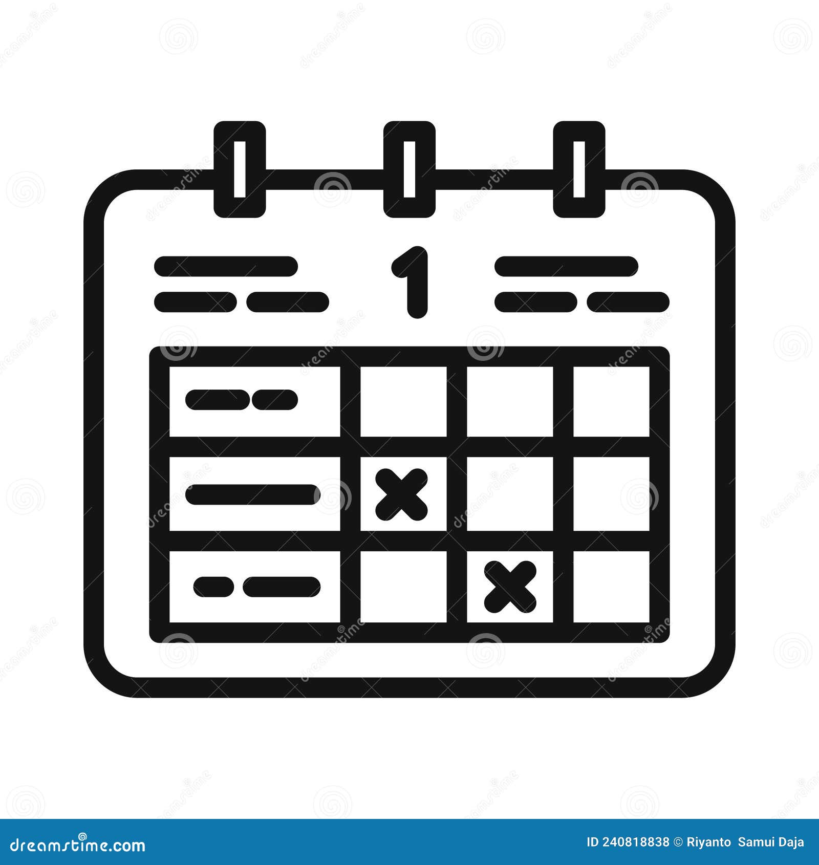 Time Table Event Icon Color Illustration Design Stock Vector ...