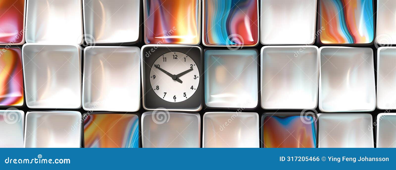 Time Takes on a Psychedelic Form with a Mesmerizing Clock. Stock ...