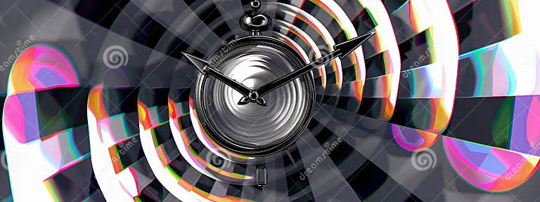 Time Takes on a Psychedelic Form with a Mesmerizing Clock. Stock ...